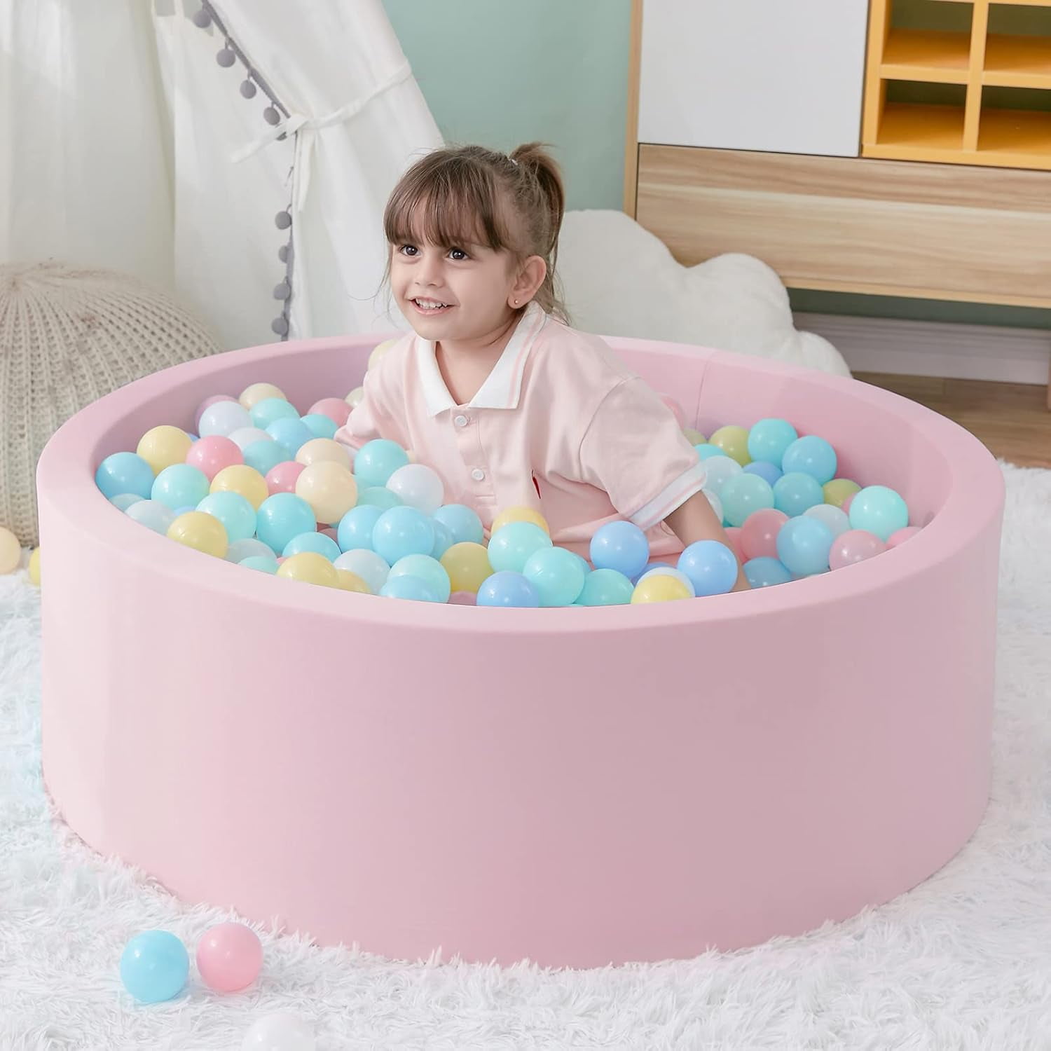 Tianlaimei Memory Foam Sponge Indoor Round Ball Pit (NO Balls) for ...