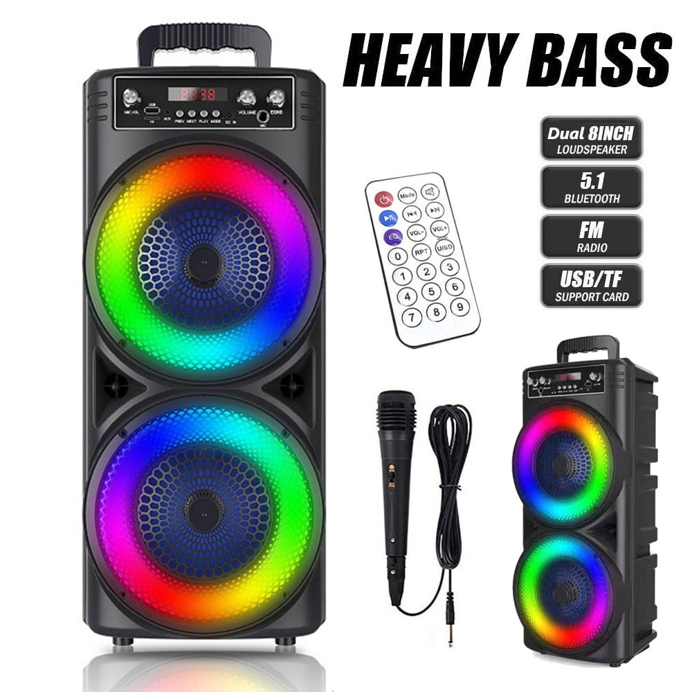 Tianlaimei 5000W Bluetooth PA Speaker with 8-inch Subwoofers, Bass ...