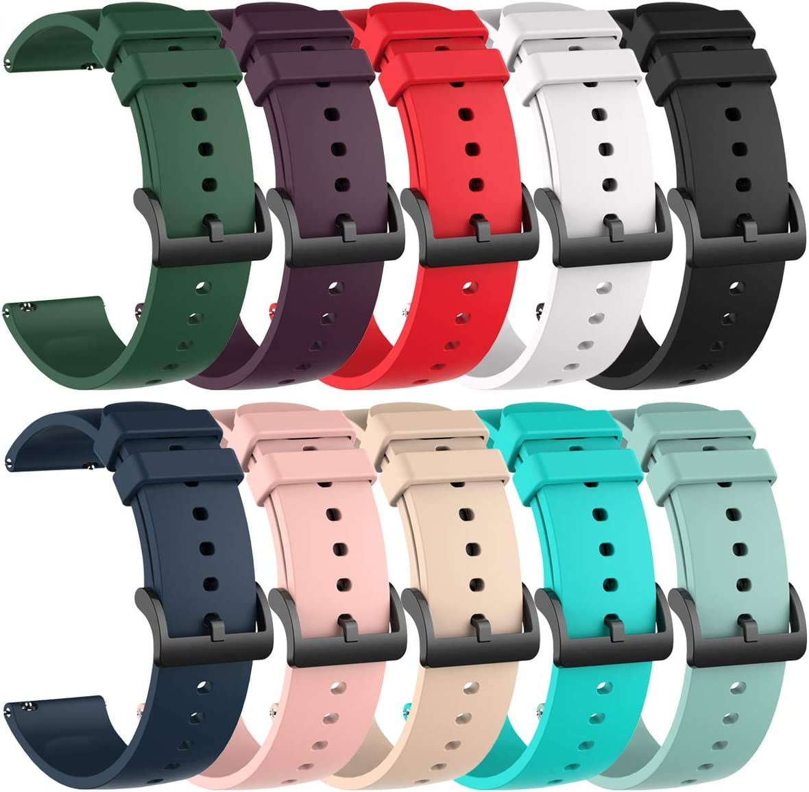 Tianle 10 Pack Silicone Bands Compatible with Amazfit GTS/GTS2/ GTS 3 ...