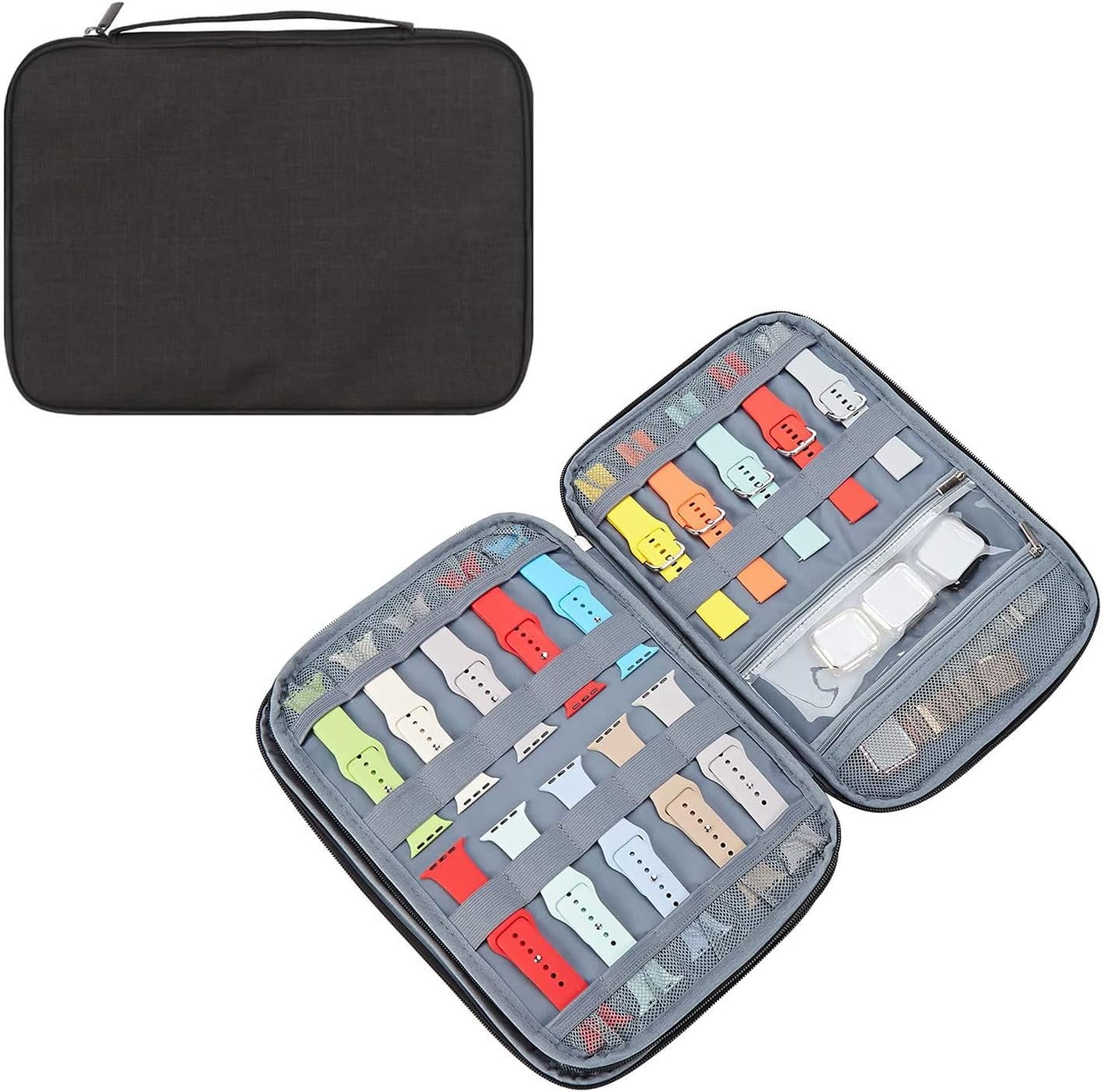 Tianle 15 Watch Bands Storage Bag, Expandable Watch Band Organizer Travel Watch Straps Carrying ...