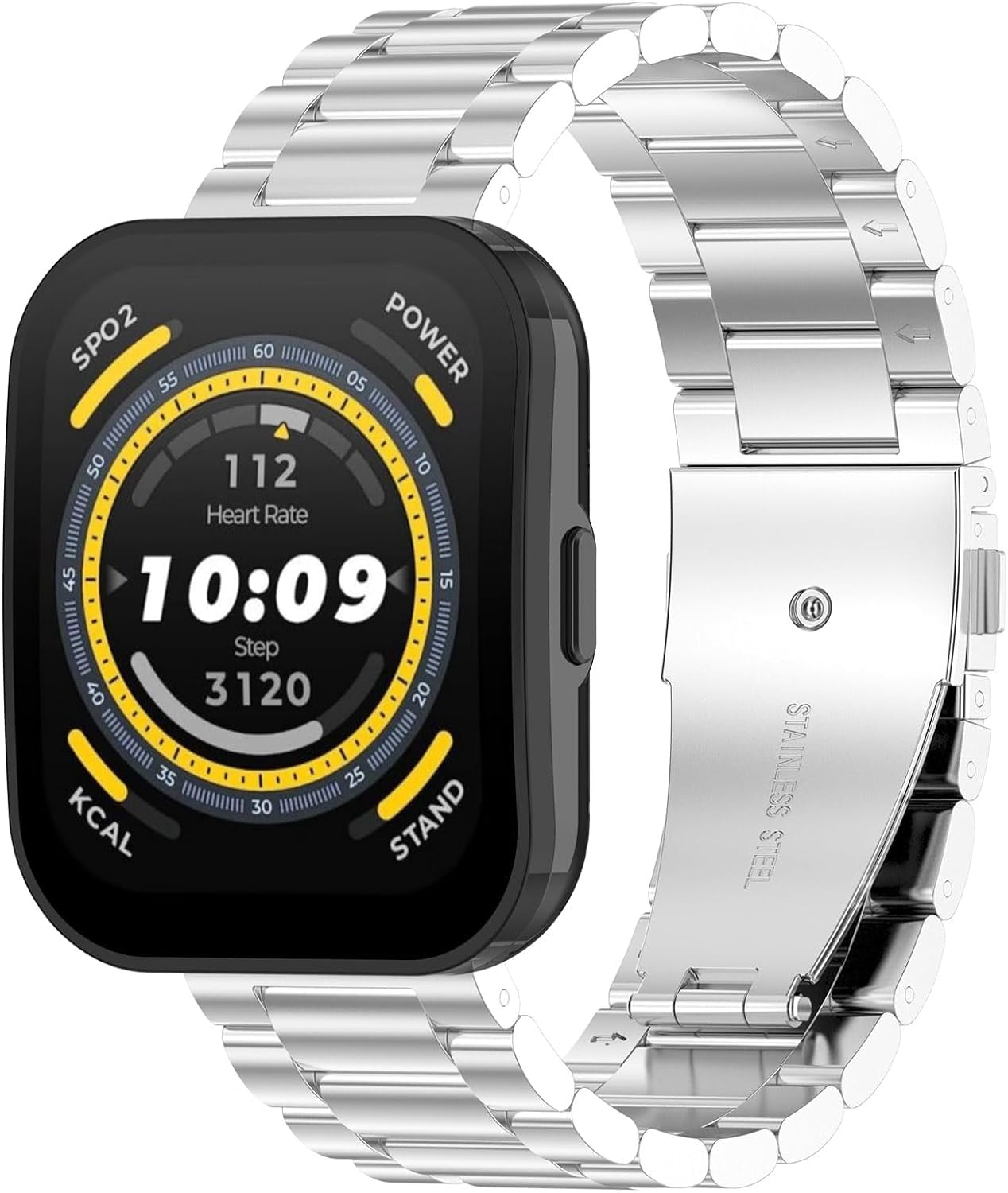 Tianle Compatible with Amazfit Bip 5 Bands for Women Men, Stainless Steel Metal Replacement ...