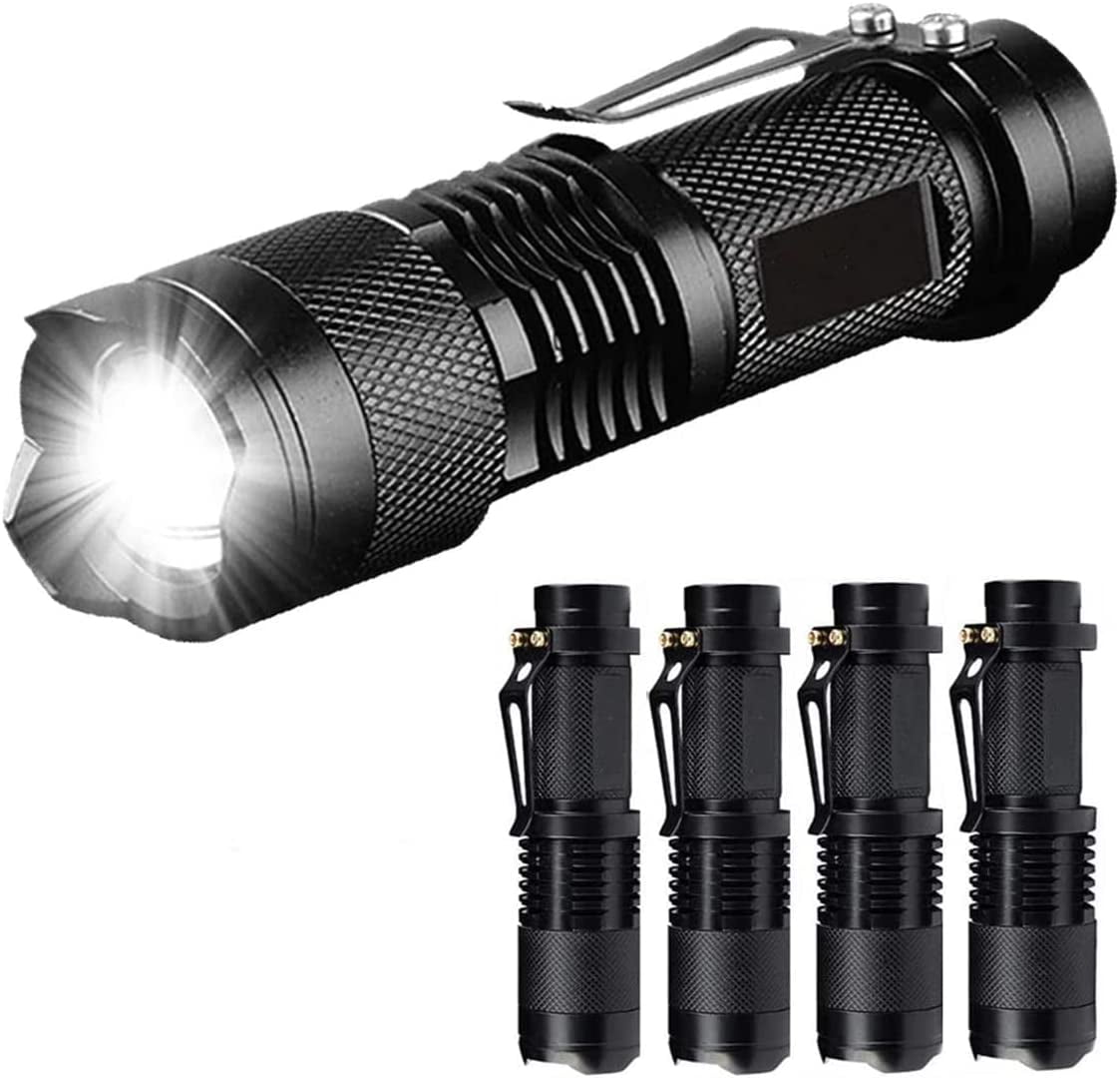 Tianle LED Torch,5 Packs of Mini LED Flashlights,Super Bright 350 ...