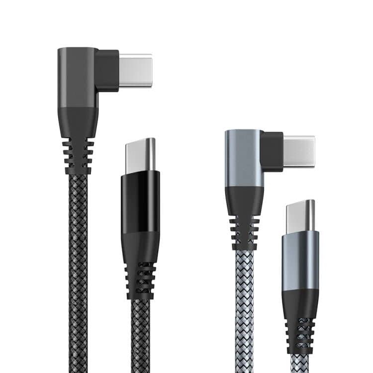 Tianle USB C to USB C Cable 60W, 2 Pack 90 Degree 2m/6.5ft Nylon ...