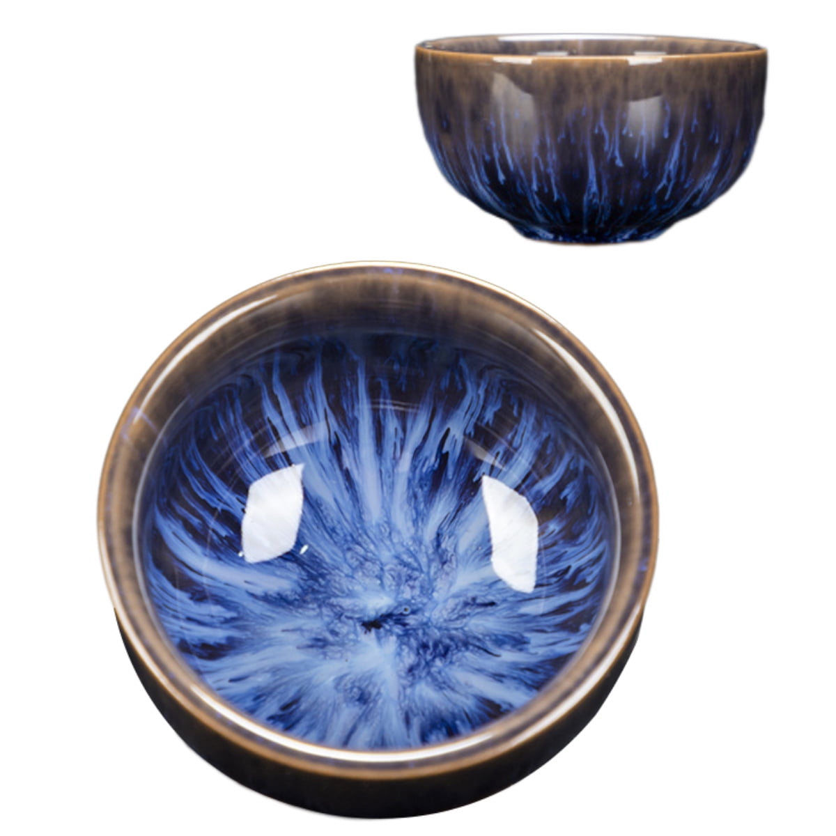 Tianmu glazed teacup, Chinese Kung Fu tea cup, ceramic teacup, sparkling Tianmu teacup ...