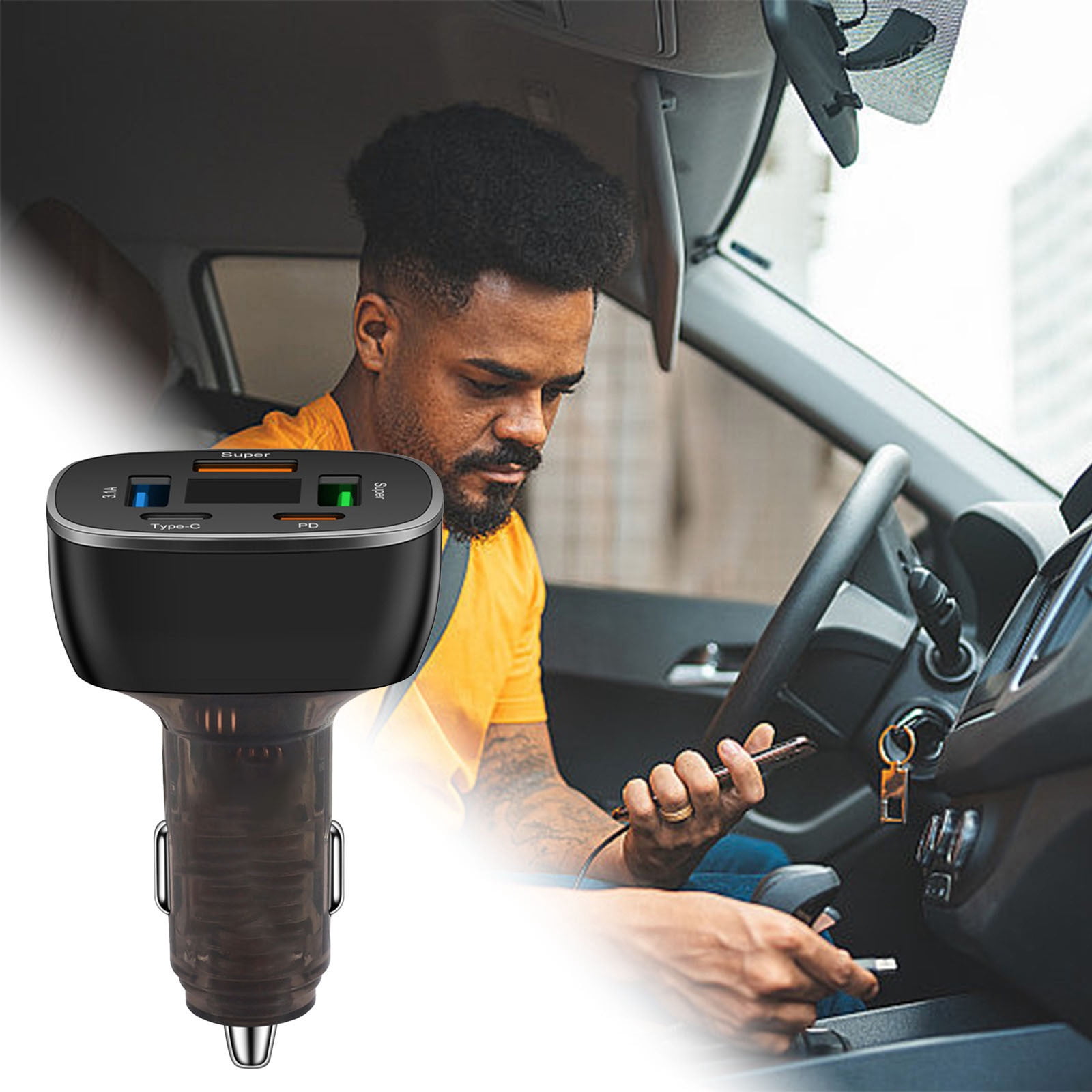 Tianxueee 24v to 12v Converter Din Power Adapter for Car with Plug Wire ...