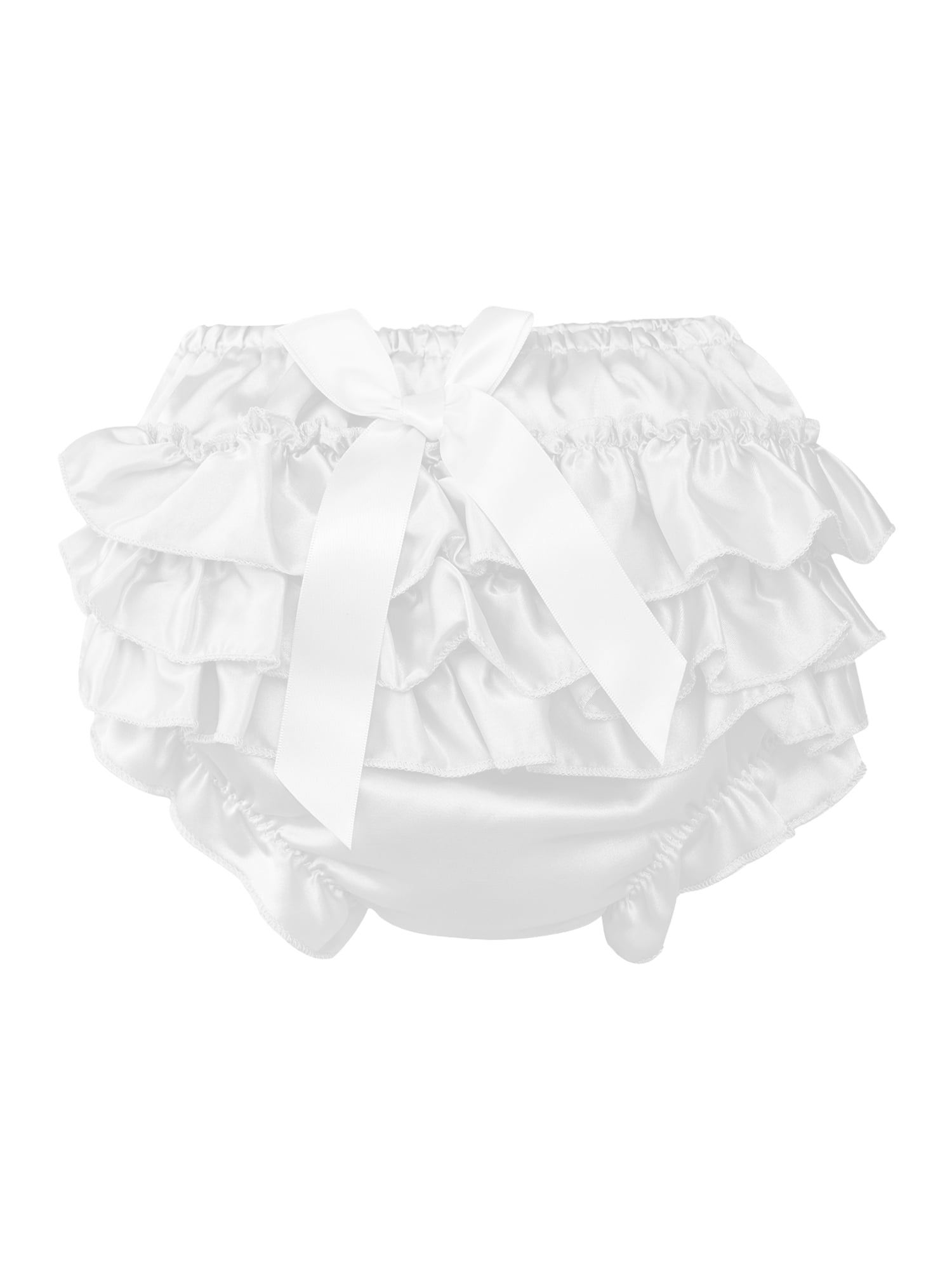 TiaoBug Baby Girls Diaper Covers Satin Tiered Ruffle Bloomers Bowknot ...