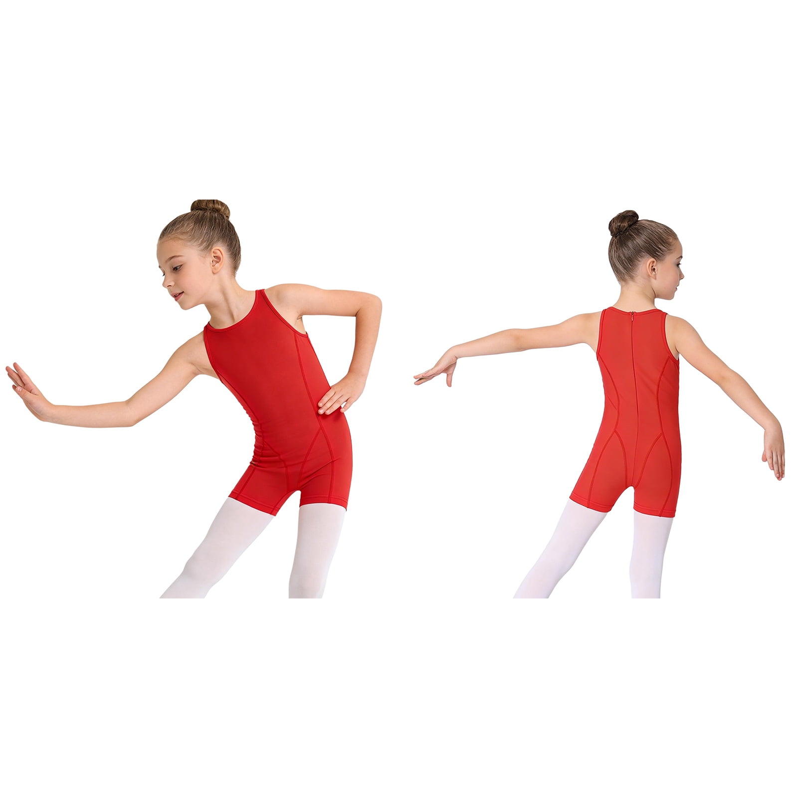 TiaoBug Ballet Leotard for Kids One Piece Tumbling Biketards Sleeveless ...