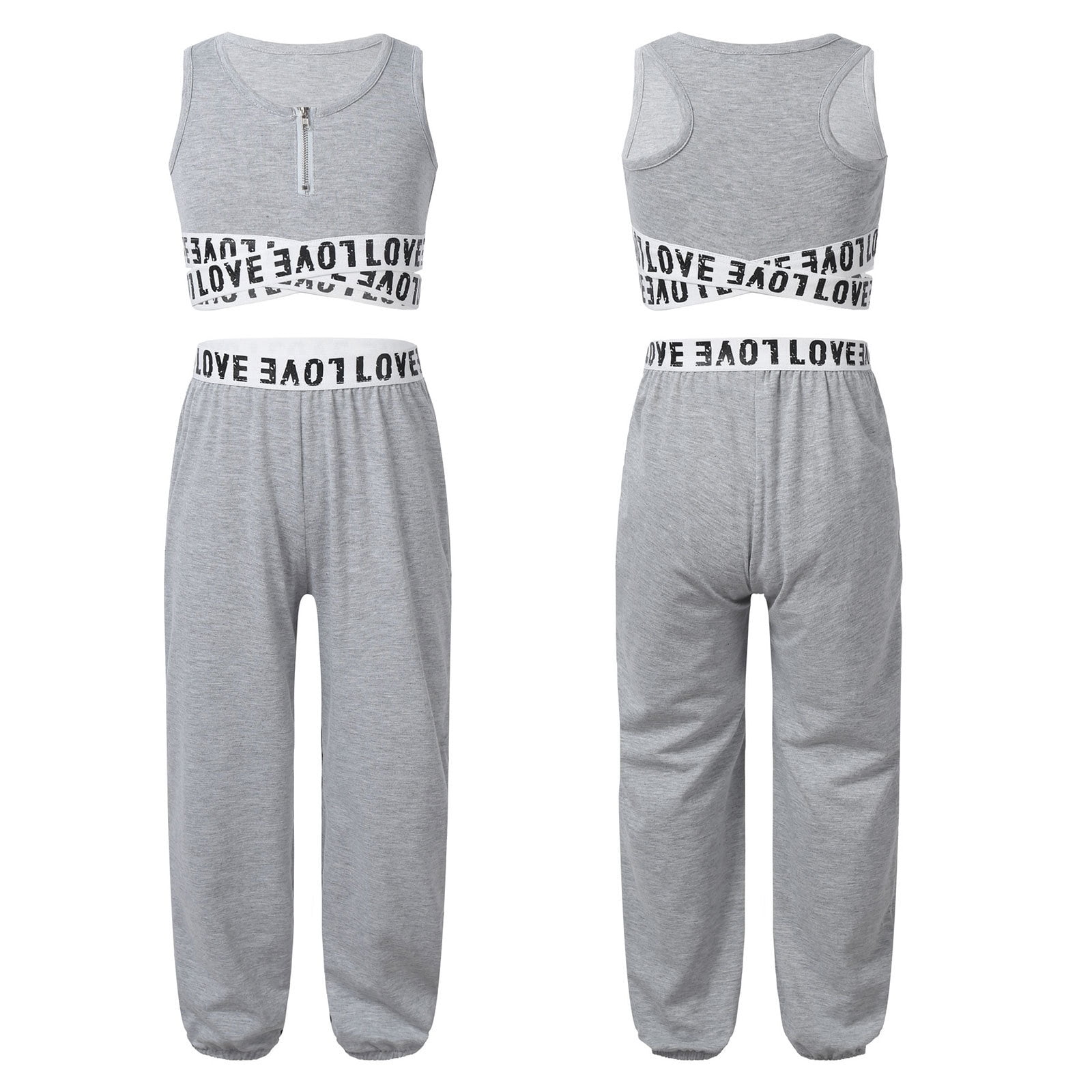 TiaoBug Big Girls Athletic Tracksuits Sports Yoga Crop Tops with Pants ...