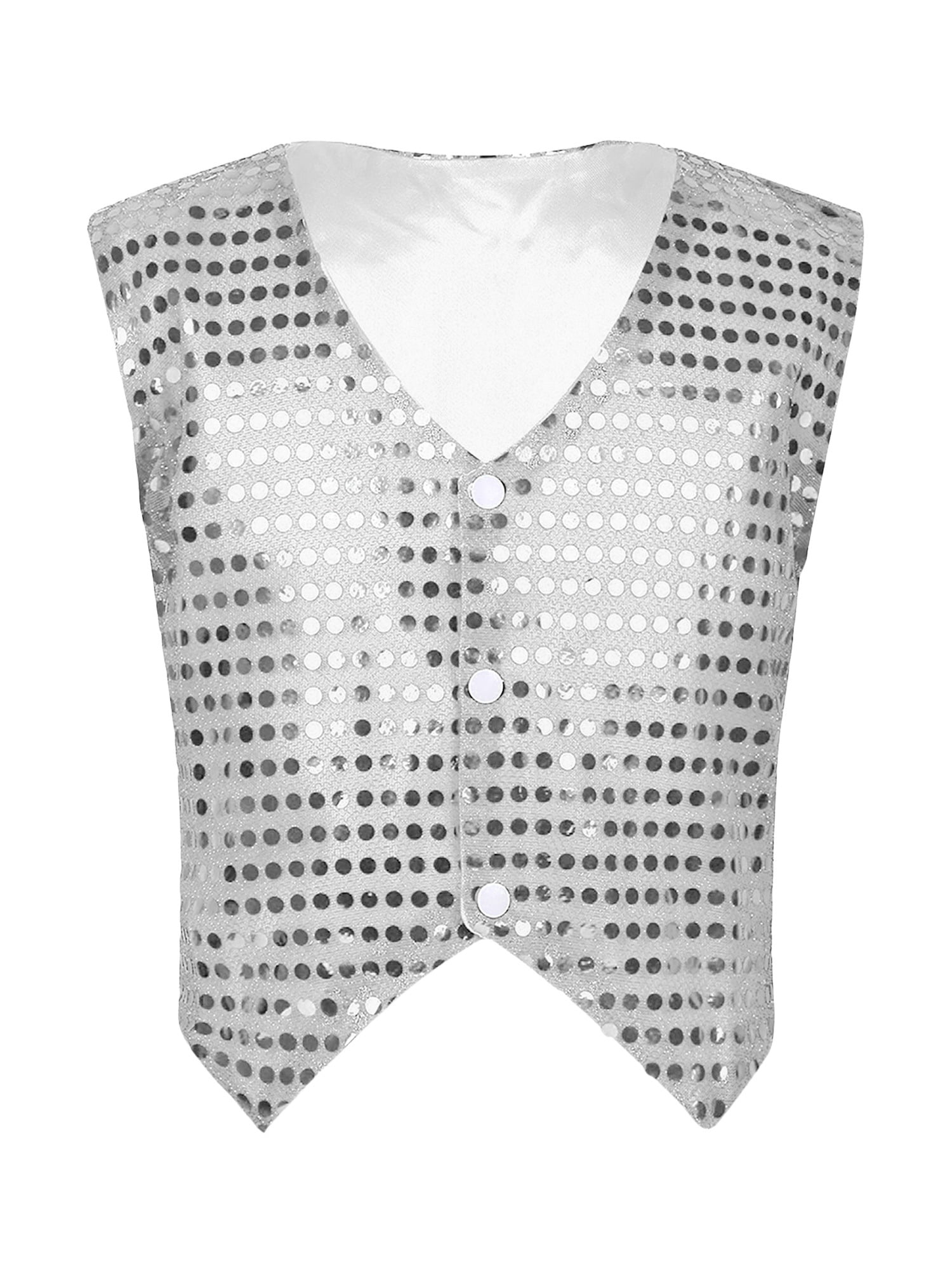 TiaoBug Boy Girl Glittery Sequined Vest Jazz Hip-hop Dance Costume ...