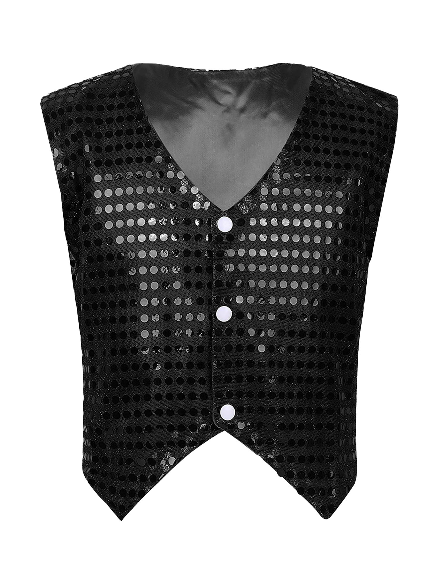 TiaoBug Boy Girl Glittery Sequined Vest Jazz Hip-hop Dance Costume ...