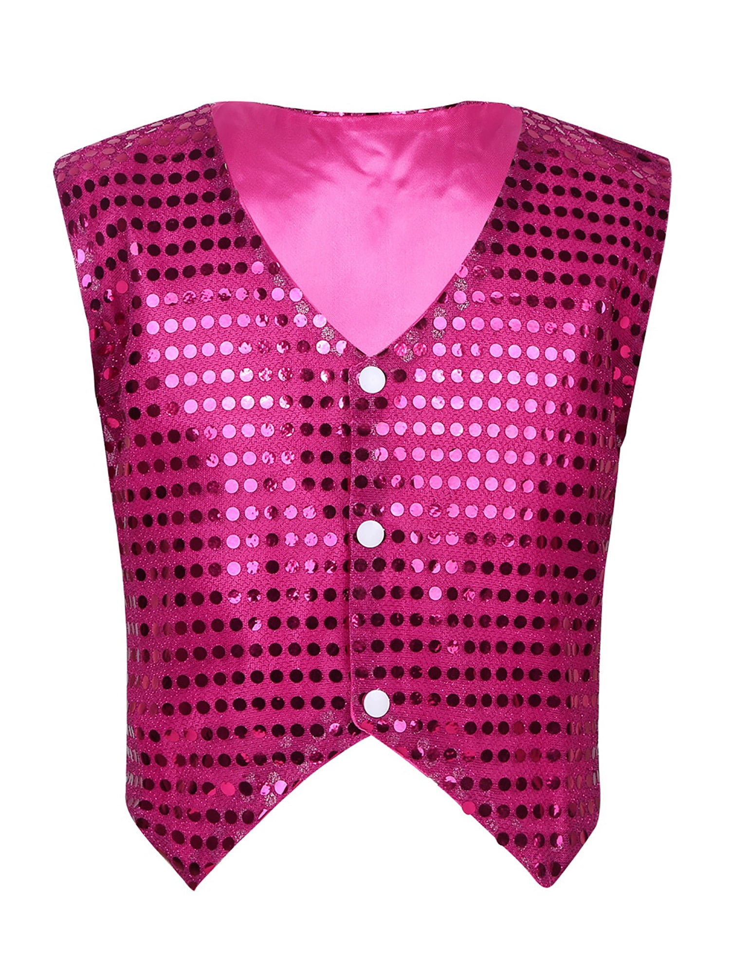 TiaoBug Boy Girl Glittery Sequined Vest Jazz Hip-hop Dance Costume ...
