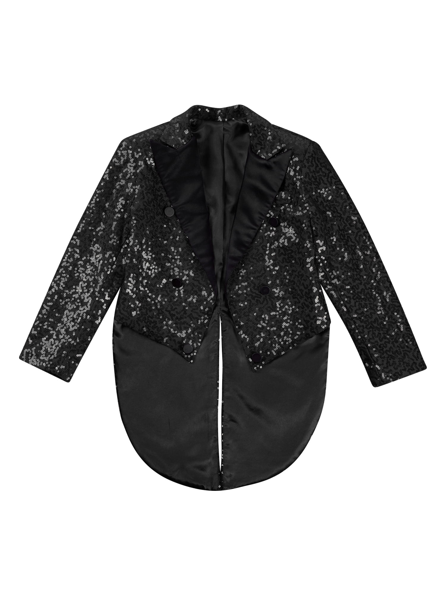 TiaoBug Boy's Tailcoat Blazer Kids Shiny Sequins Swallowtail Suit ...