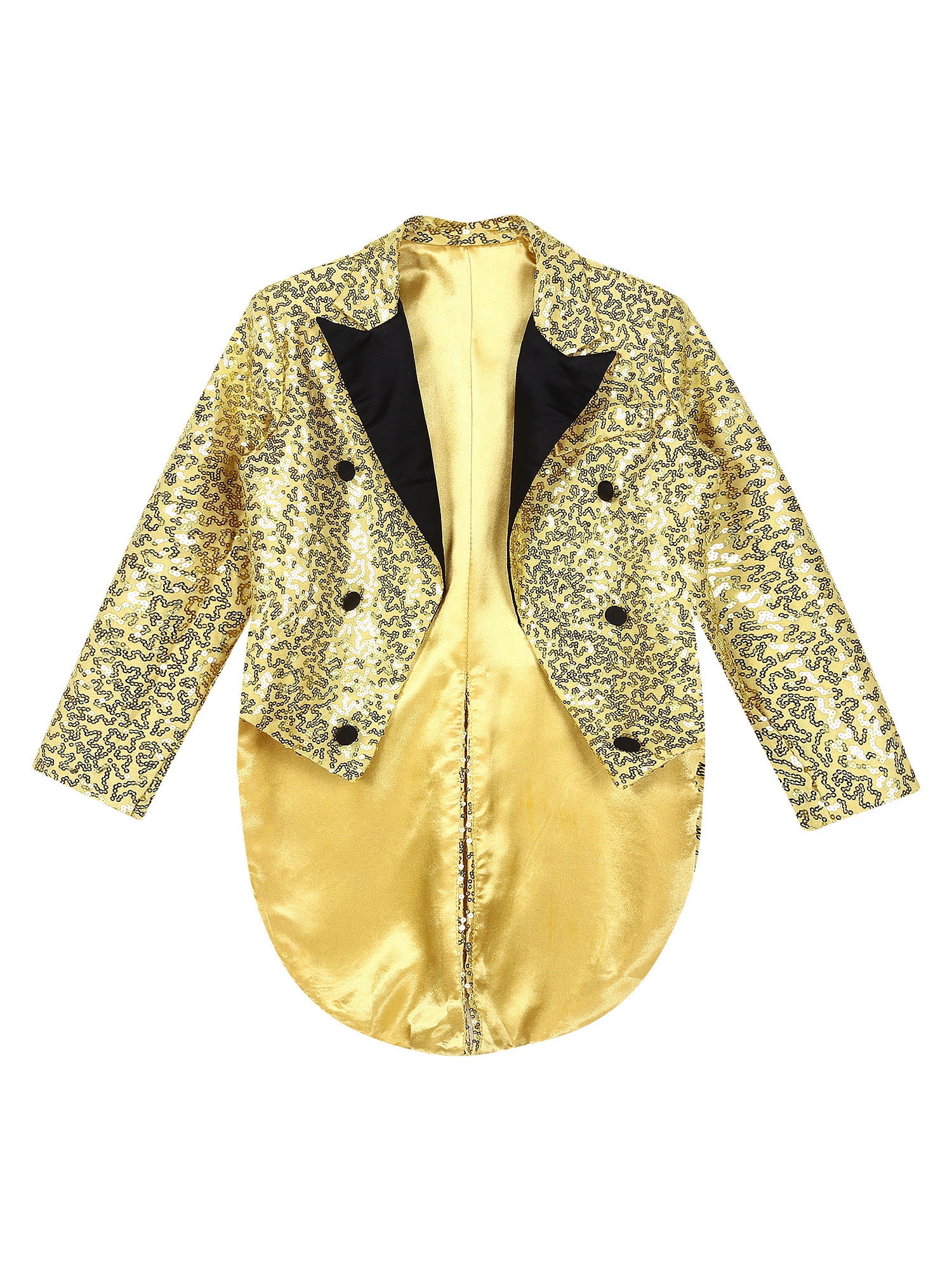 TiaoBug Boy's Tailcoat Blazer Kids Shiny Sequins Swallowtail Suit ...