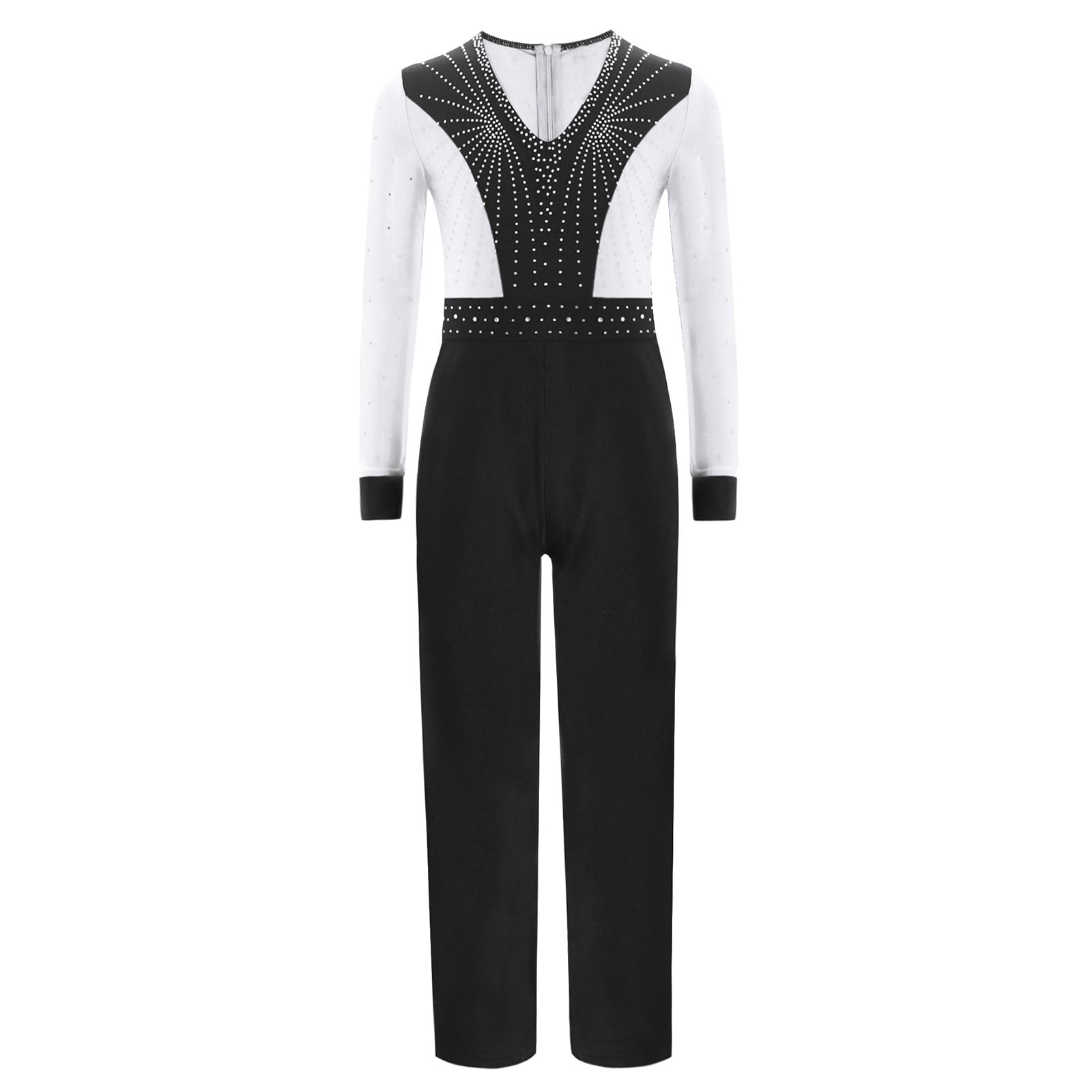 TiaoBug Boys Kids Color Block Full Body Leotard Long Sleeve Jumpsuit ...