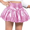 TiaoBug Bubble Skirt for Girls Metallic Puff Balloon Mini Skorts Rave ...