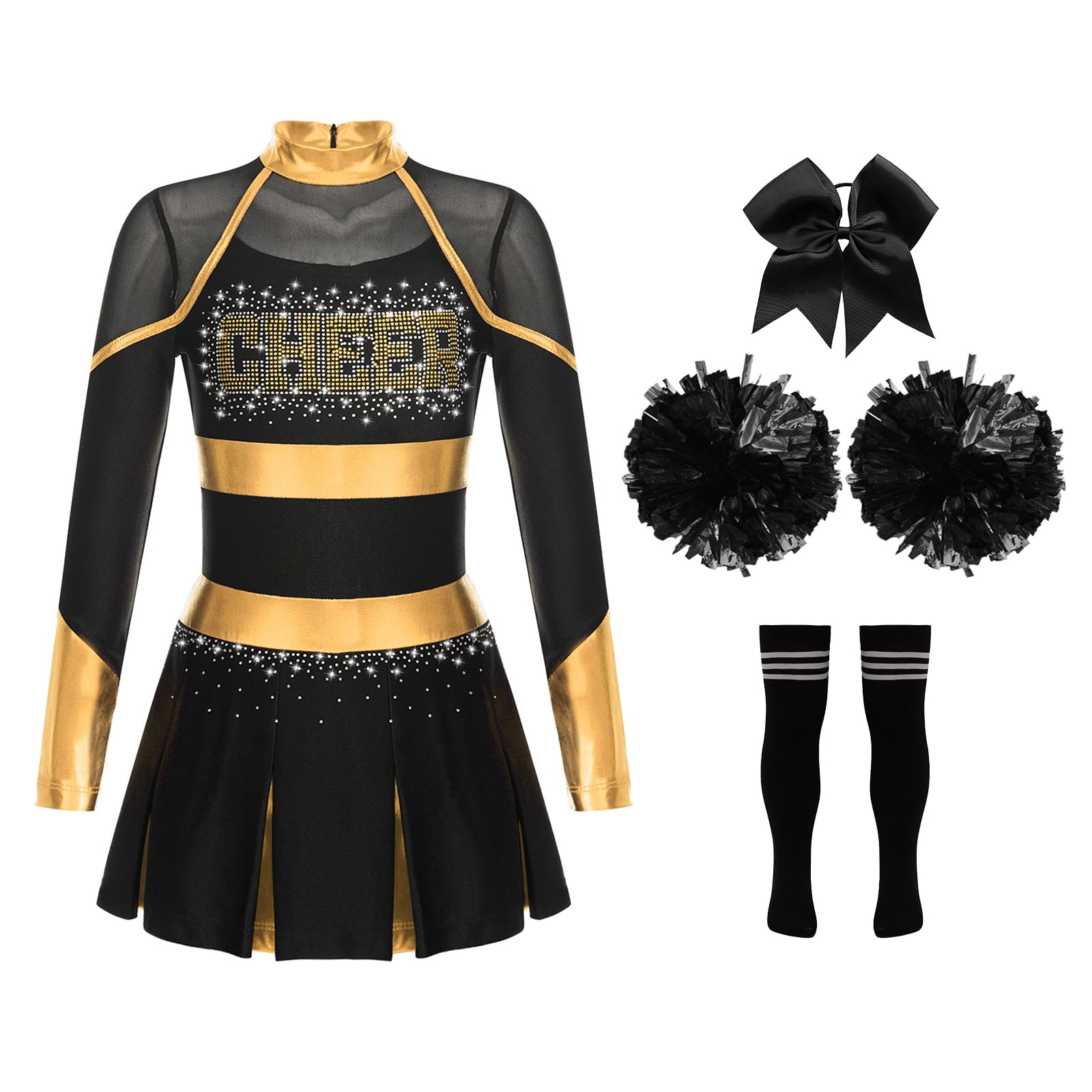 TiaoBug Cheer Leader Costume for Girls Cheerleading Uniform Outfit High ...