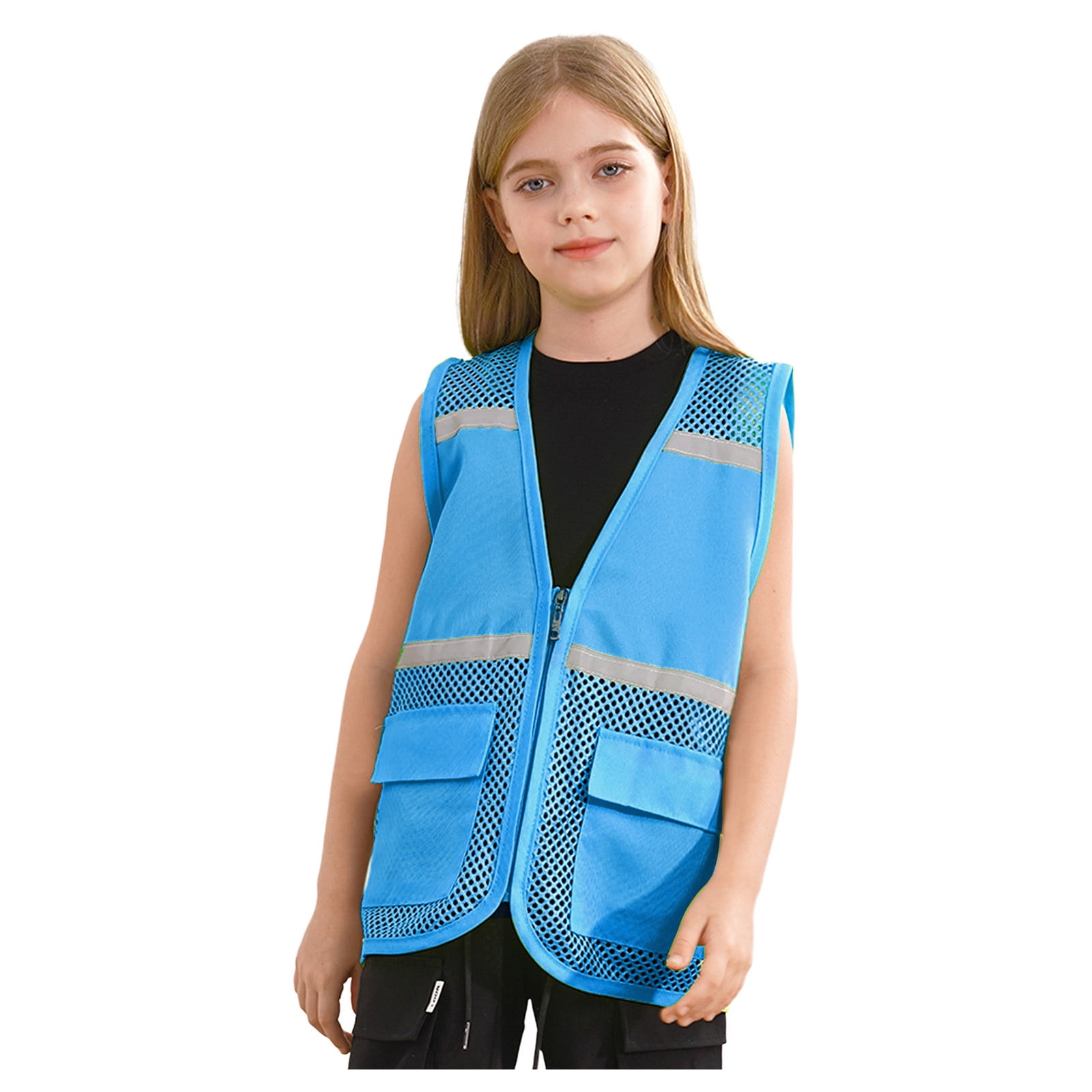 TiaoBug Child High Visibility Safety Vests with Zipper Front Reflective ...