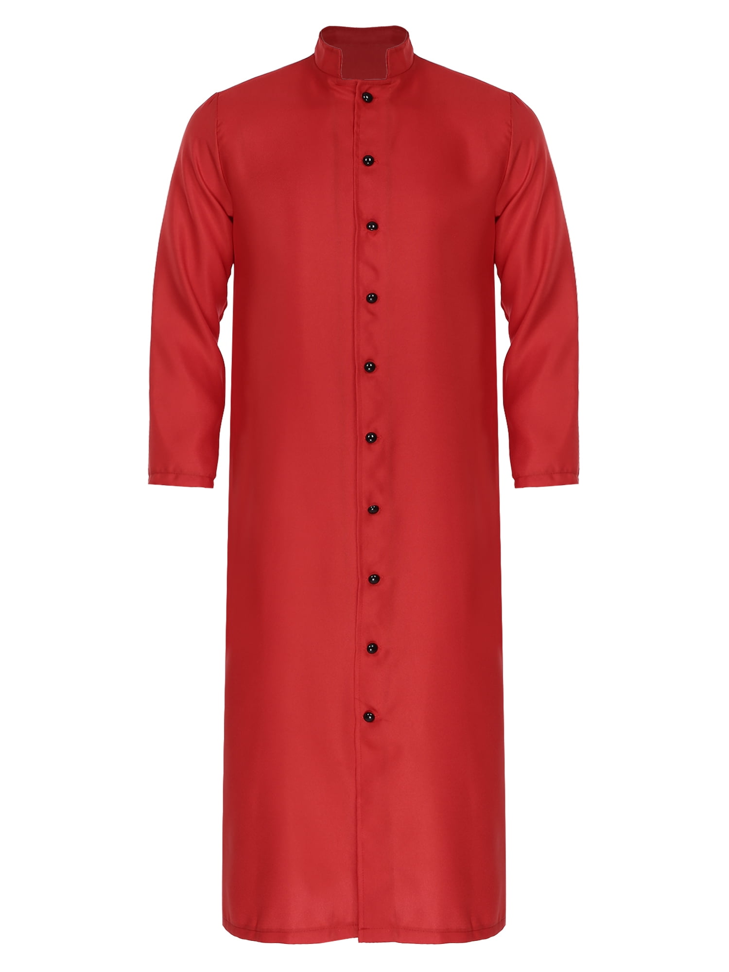 TiaoBug Clergy Robe for Men Long Sleeve Button Minister Choir Pulpit ...