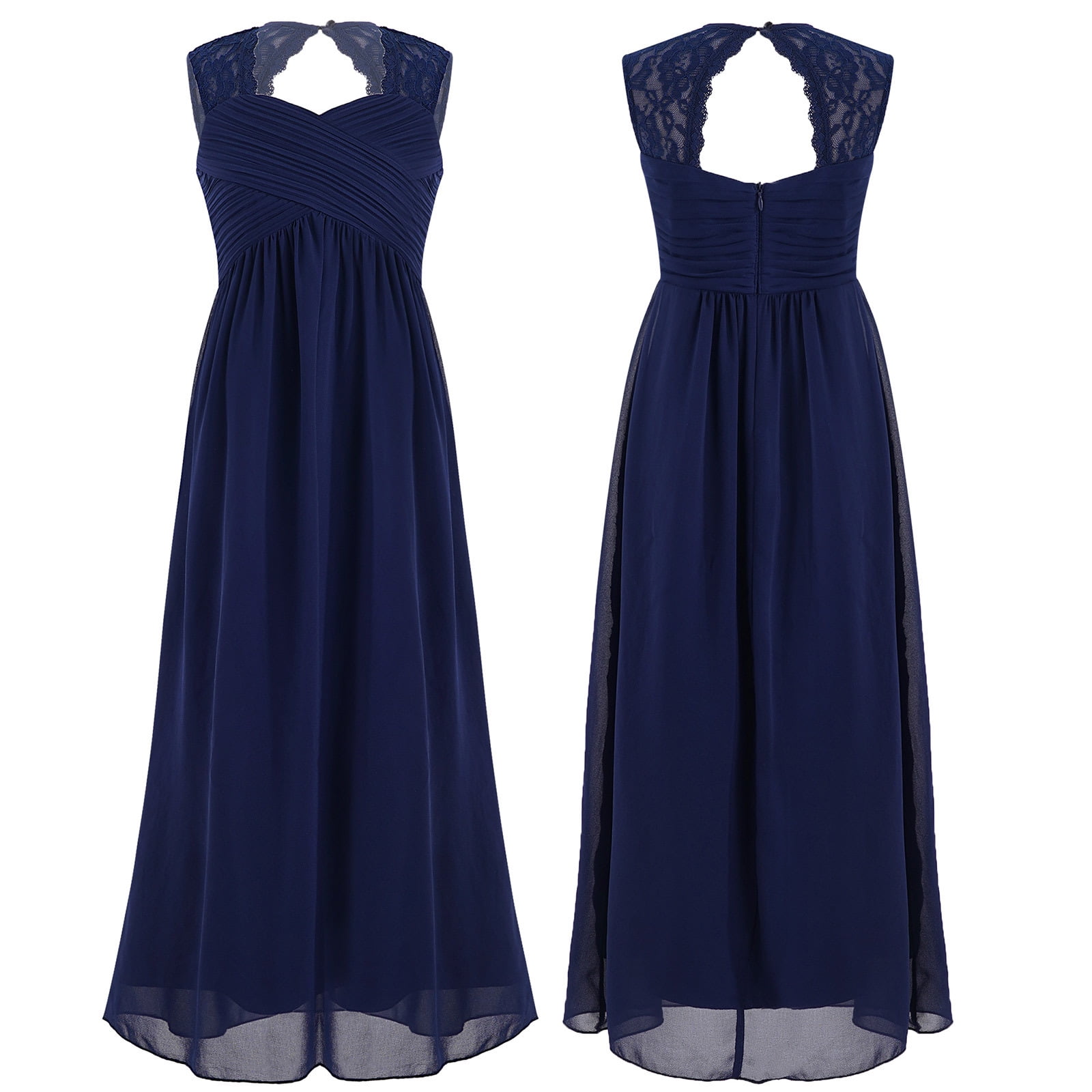 TiaoBug Flower Girls Embroidery Floor Length Dress Wedding Party ...