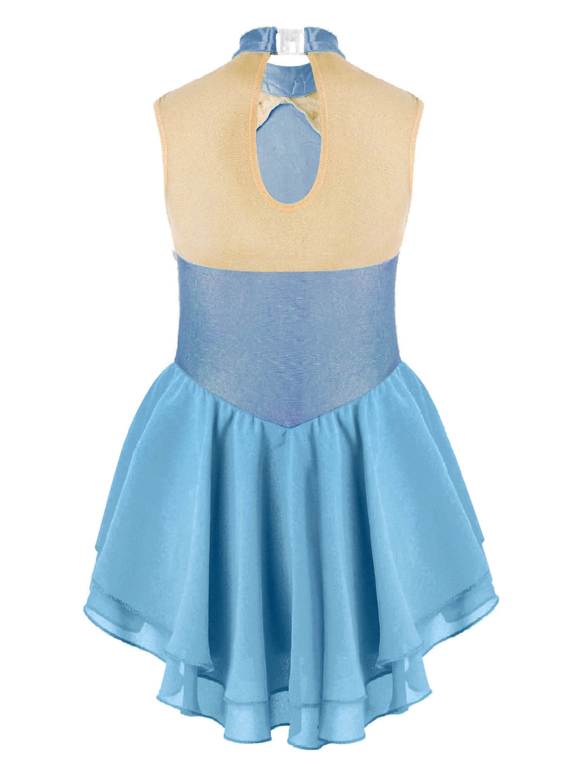 TiaoBug Girl Sleeveless Shiny Rhinestones Ice Figure Skating Dress ...