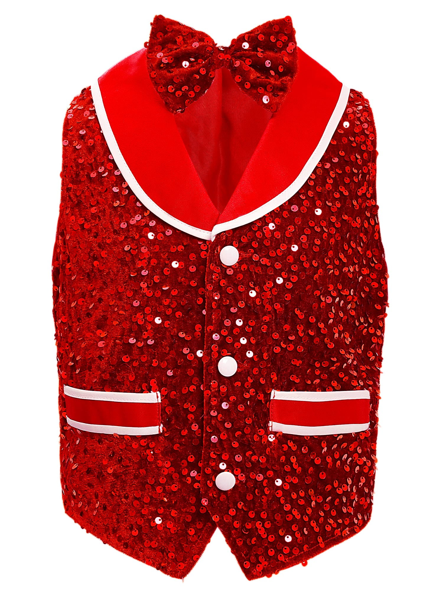 TiaoBug Girls Boys Sequins Waistcoat Choir Hip Hop Jazz Dance Tops ...