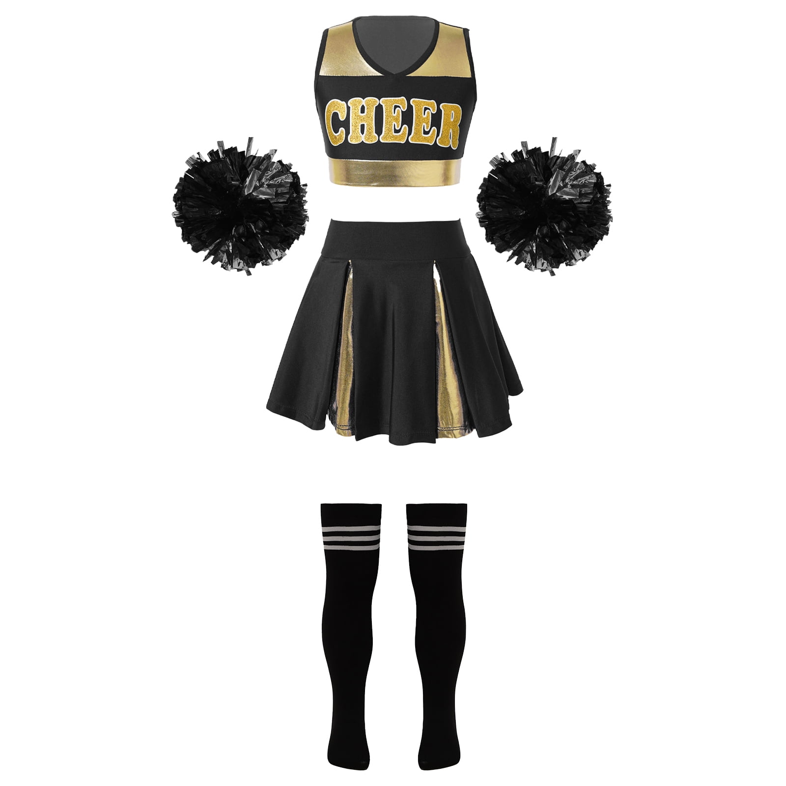TiaoBug Girls Cheerleading Uniform Cheer Leader Sleeveless Dress ...