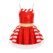 CHICTRY Girls Christmas Carnival Party Dress Up Costume Stripes Sequins ...