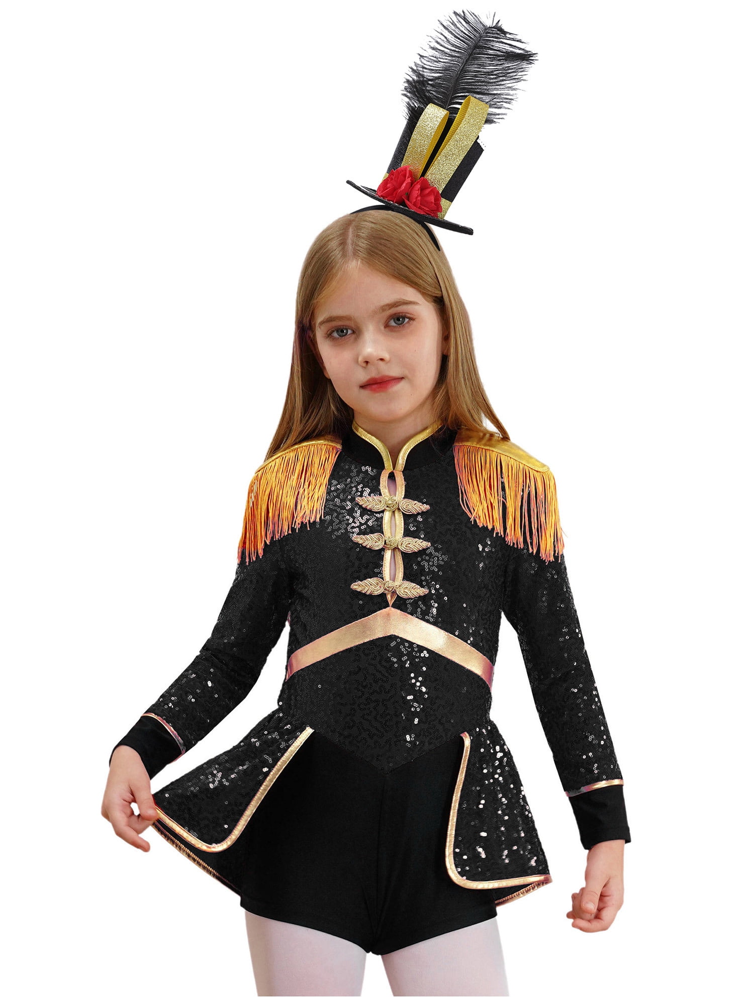 TiaoBug Girls Circus Magician Halloween Costume Ringmaster Lion Tamer ...