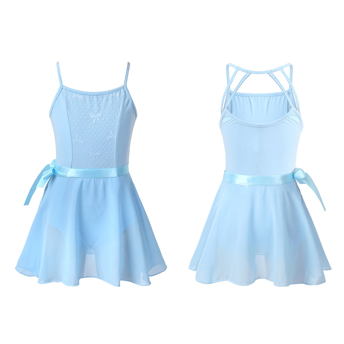 TiaoBug Girls Dance Outfit Set Ballet Leotard with Wrap Skirt Ballerina ...