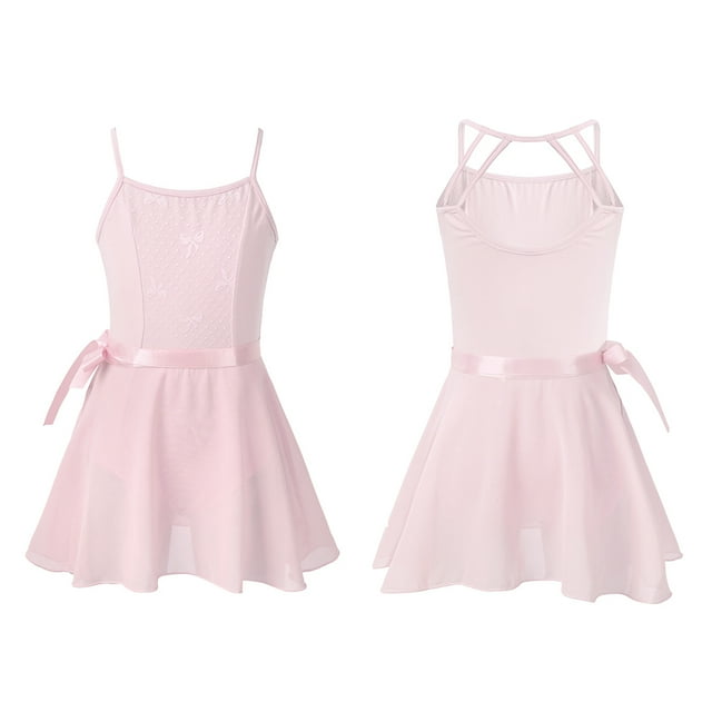 TiaoBug Girls Dance Outfit Set Ballet Leotard with Wrap Skirt Ballerina ...