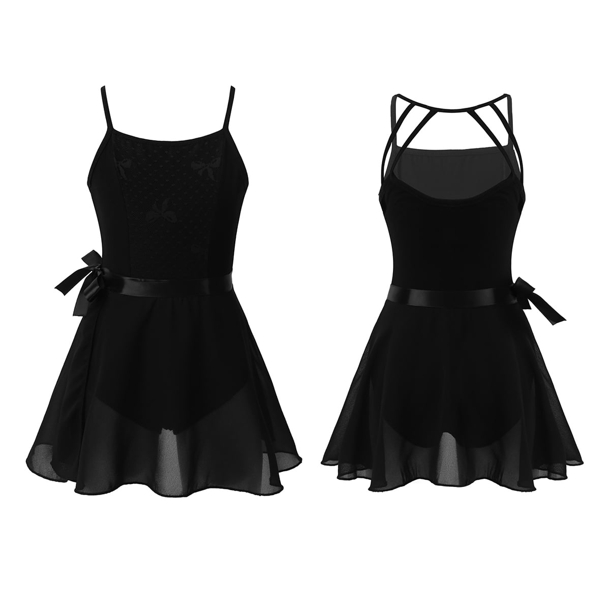 TiaoBug Girls Dance Outfit Set Ballet Leotard with Wrap Skirt Ballerina ...