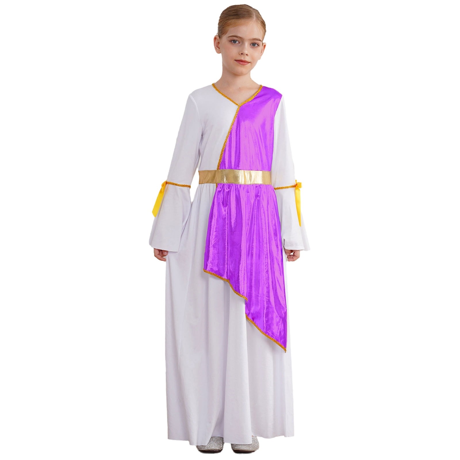 TiaoBug Girls Grecian Toga Raman Costume Ancient Greek Princess Ball ...