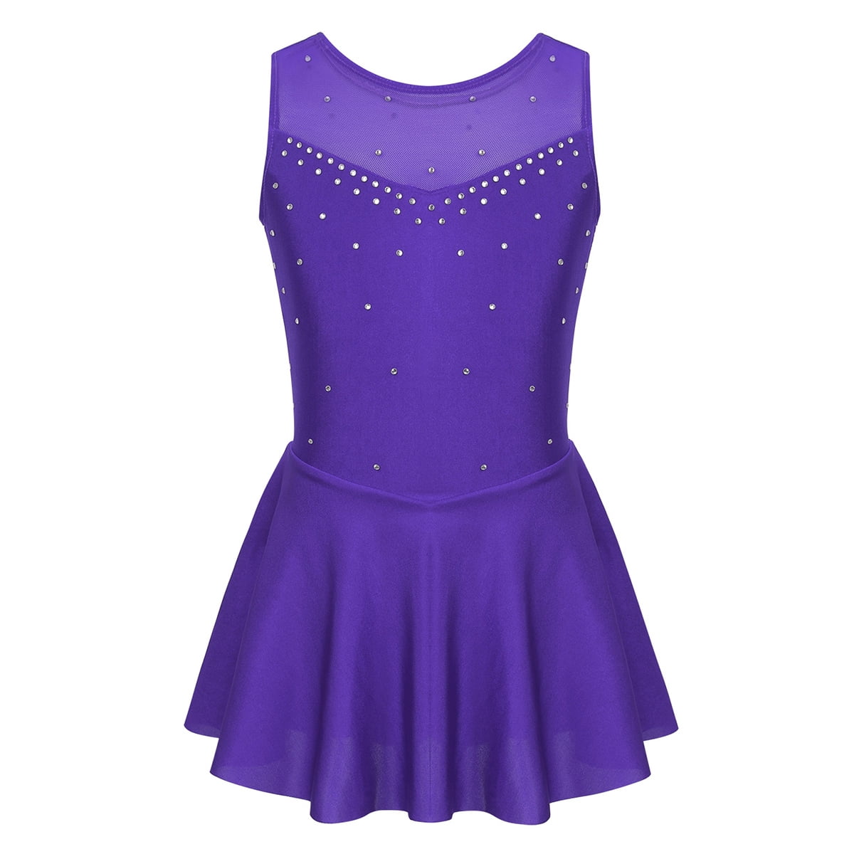 TiaoBug Girls Spakle Rhinestones Figure Ice Skating Dress Gymnastic ...