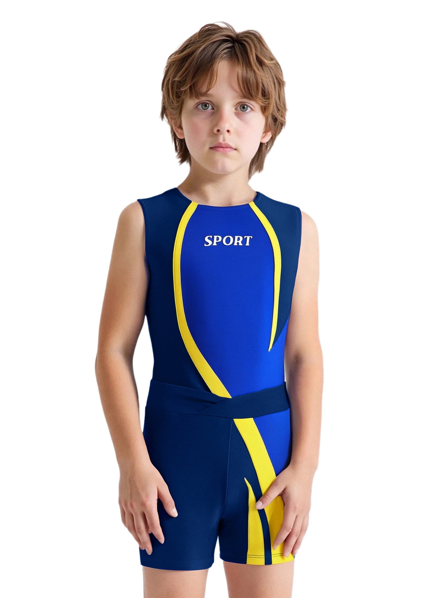TiaoBug Kids Boys Active Workout Outfits Gymnastics Leotard and Shorts ...