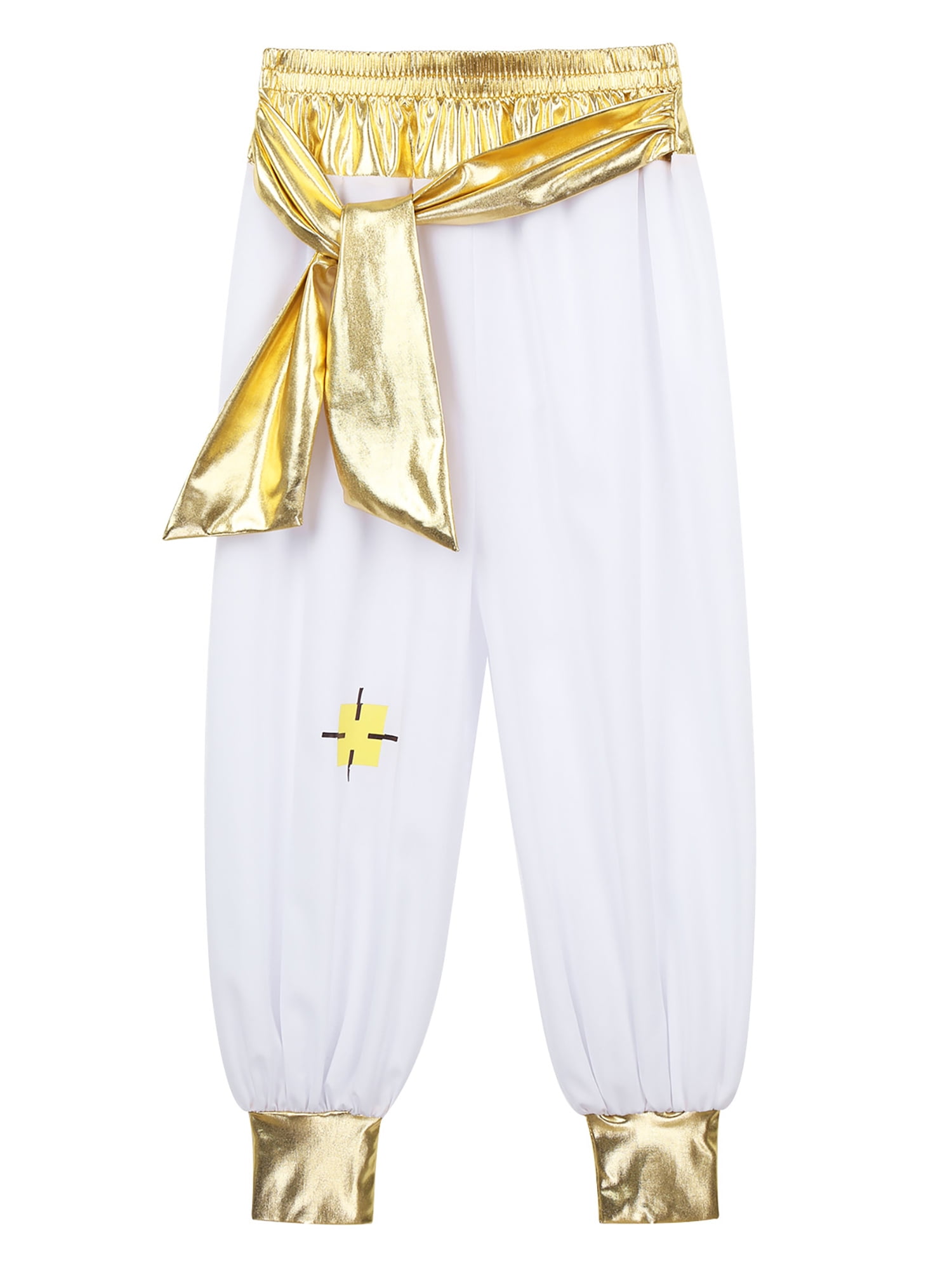 TiaoBug Kids Boys Arabian Prince Costume Metallic Patchwork Pants ...