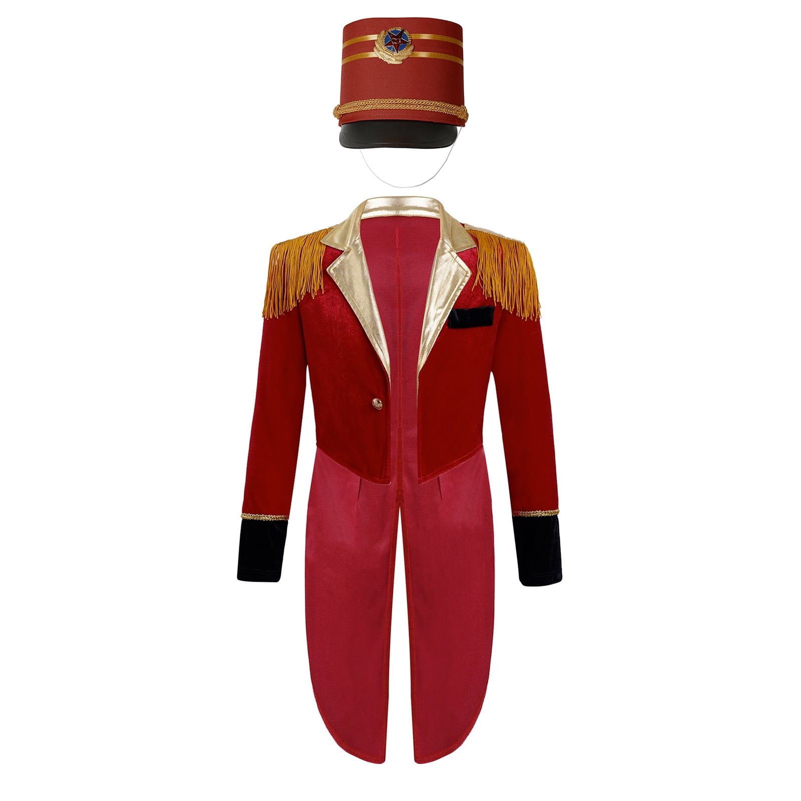 TiaoBug Kids Boys Circus Ringmaster Costume Long Sleeve Lapel Tailcoat ...