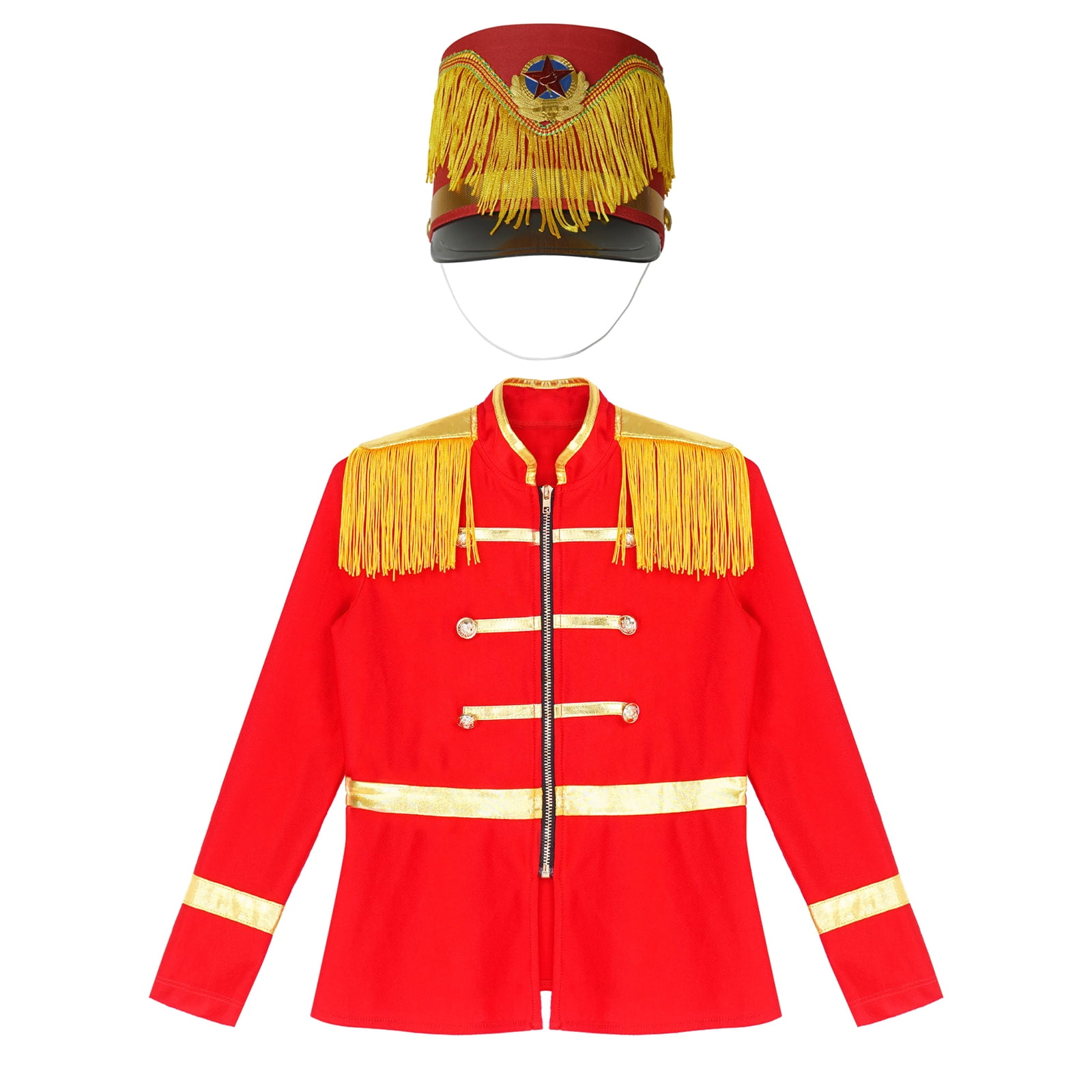 TiaoBug Kids Boys Circus Ringmaster Costume Tassel Red Jacket Halloween ...