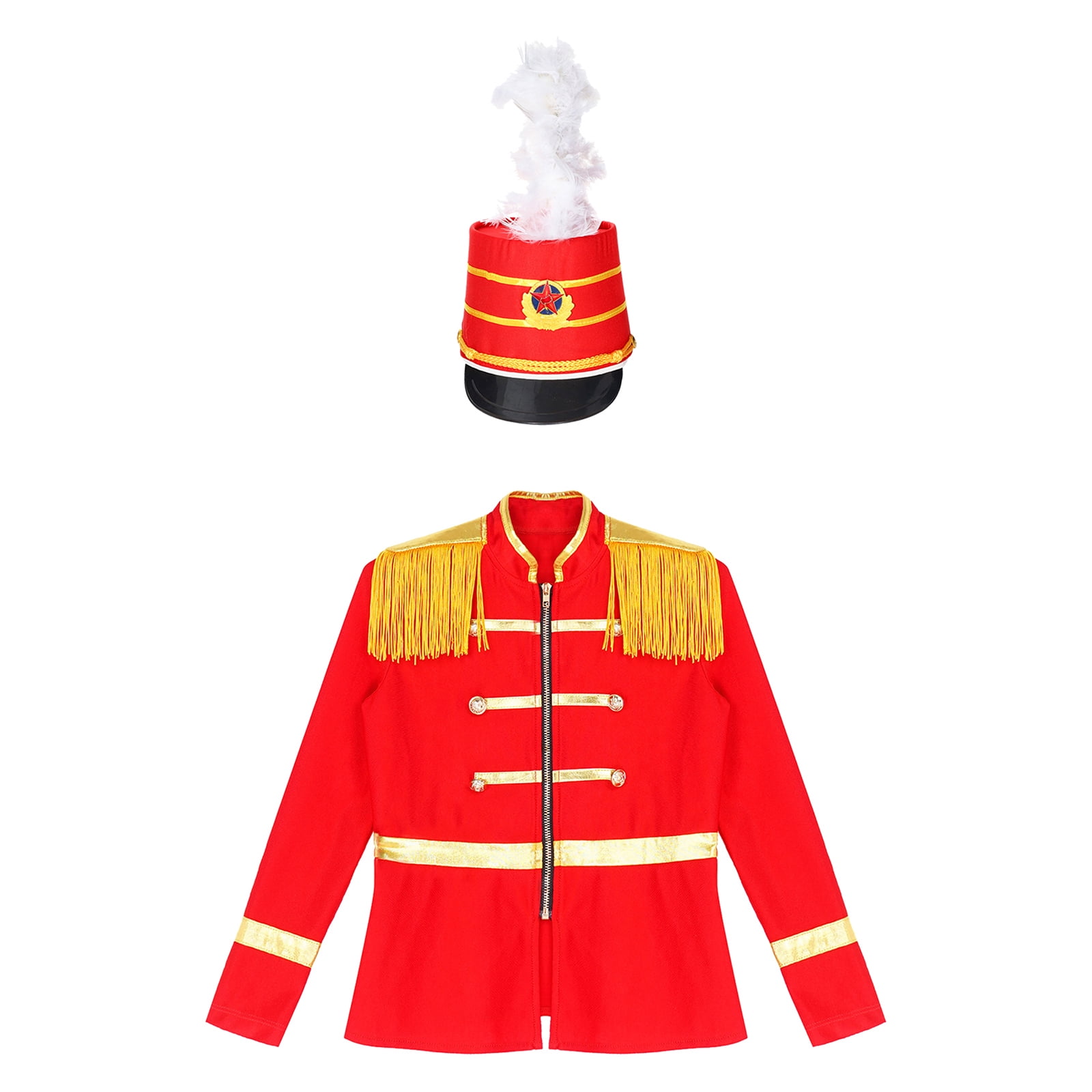 TiaoBug Kids Boys Circus Ringmaster Costume Tassel Red Jacket Halloween ...