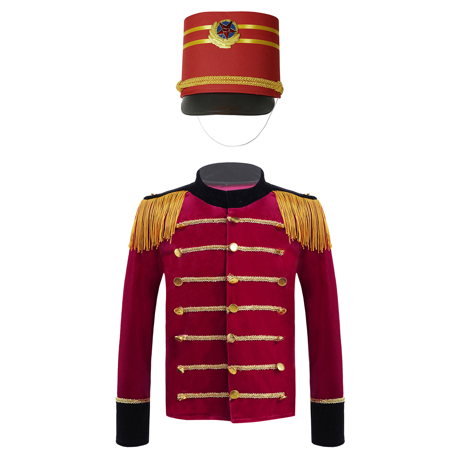 TiaoBug Kids Boys Girls Circus Ringmater Costume Marching Band Uniform ...