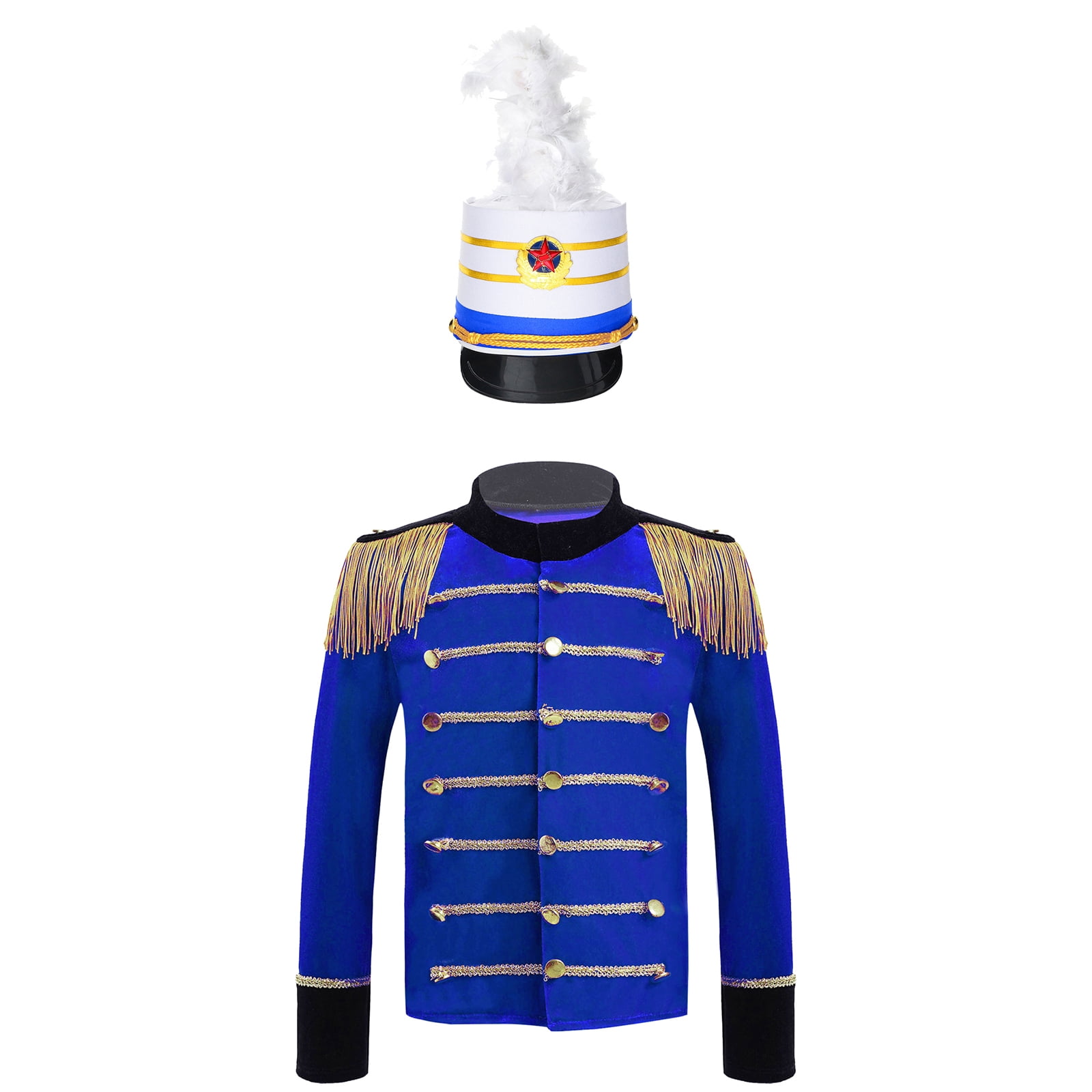 TiaoBug Kids Boys Girls Circus Ringmater Costume Marching Band Uniform ...