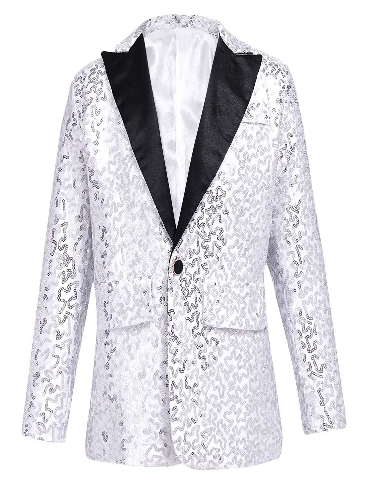 TiaoBug Kids Boys Sequins Jacket Blazer Formal Tuxedo Banquet Party ...