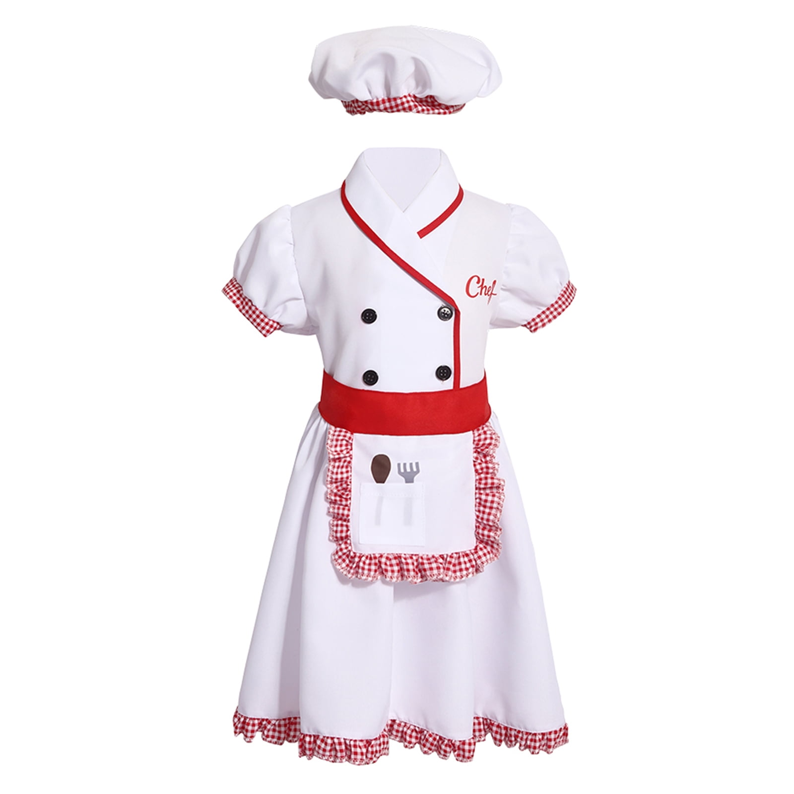 TiaoBug Kids Cook Chef Outfits Halloween Cosplay Costume Kitchen ...