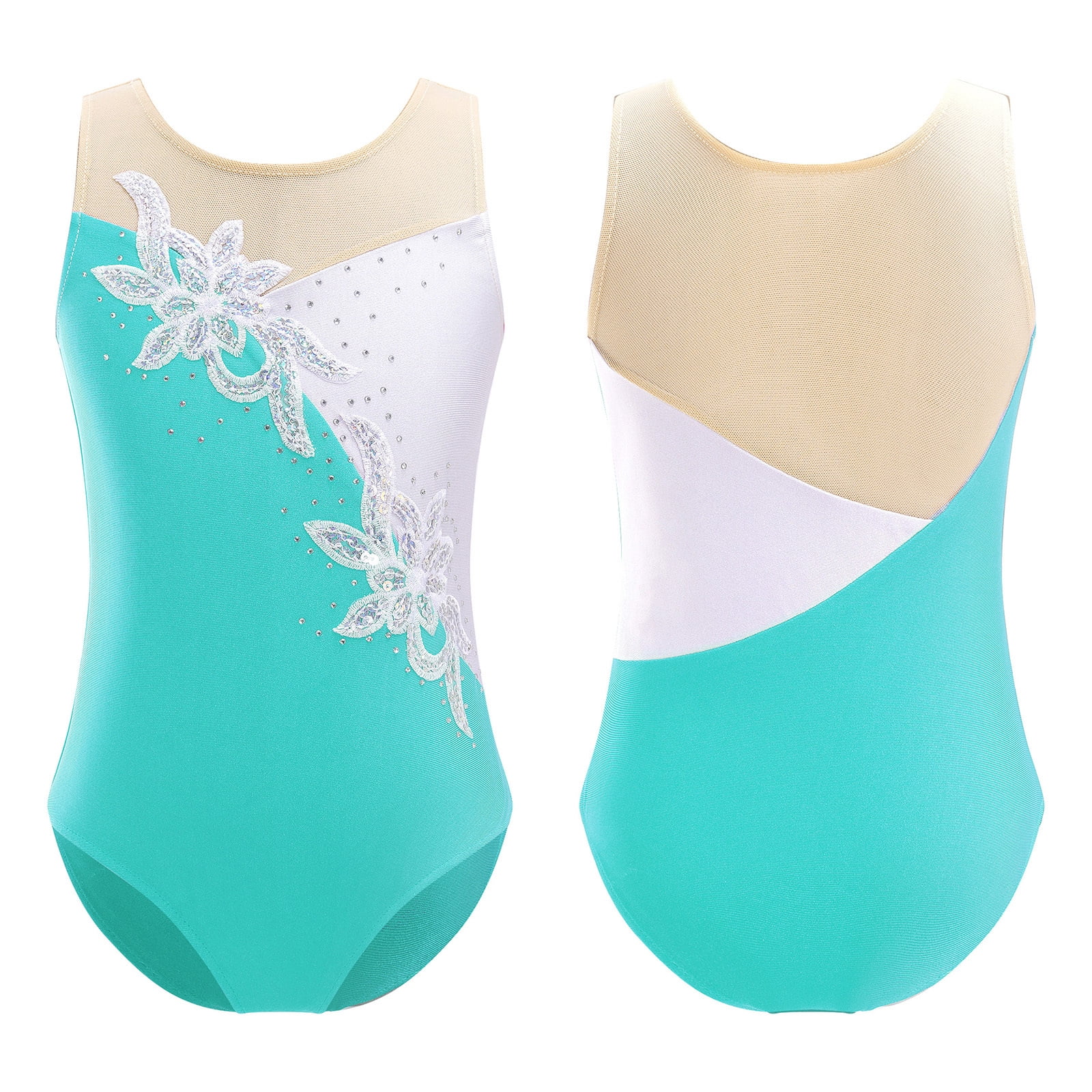 TiaoBug Kids Girls Ballet Dance Leotard Athletic Unitard Sequins ...