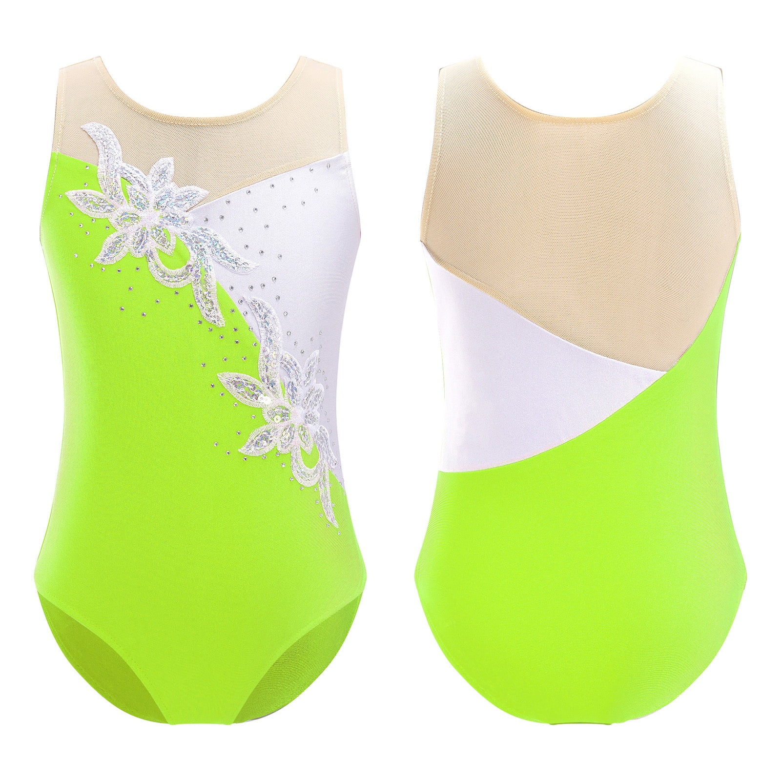 TiaoBug Kids Girls Ballet Dance Leotard Athletic Unitard Sequins ...