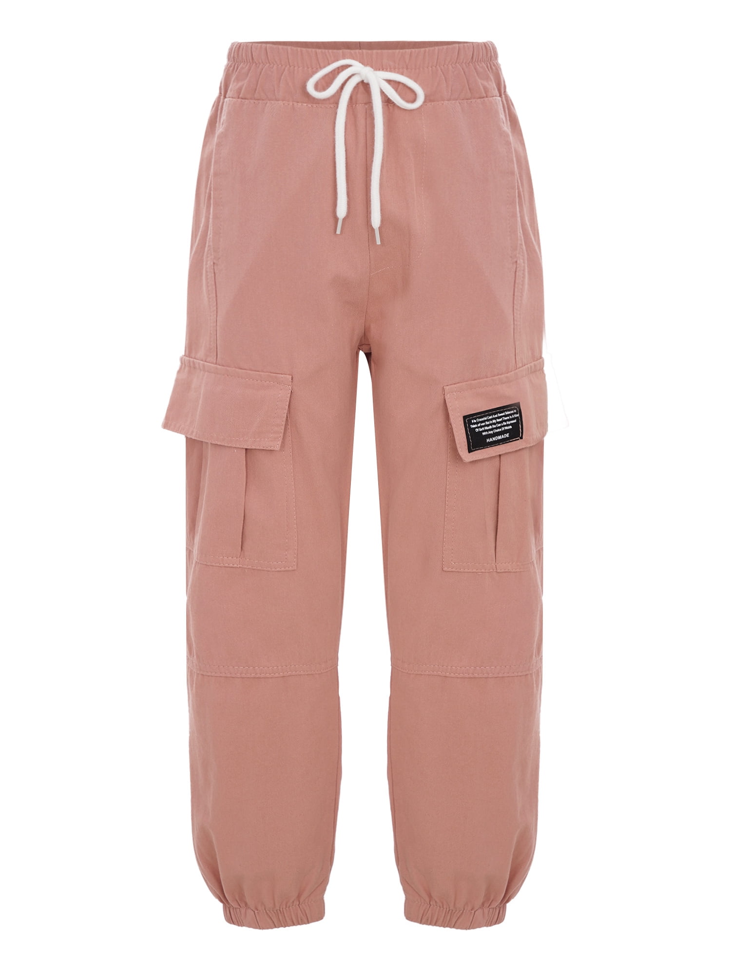 TiaoBug Kids Girls Pure Color Cargo Pants, Casual Trousers, Hip Hop ...