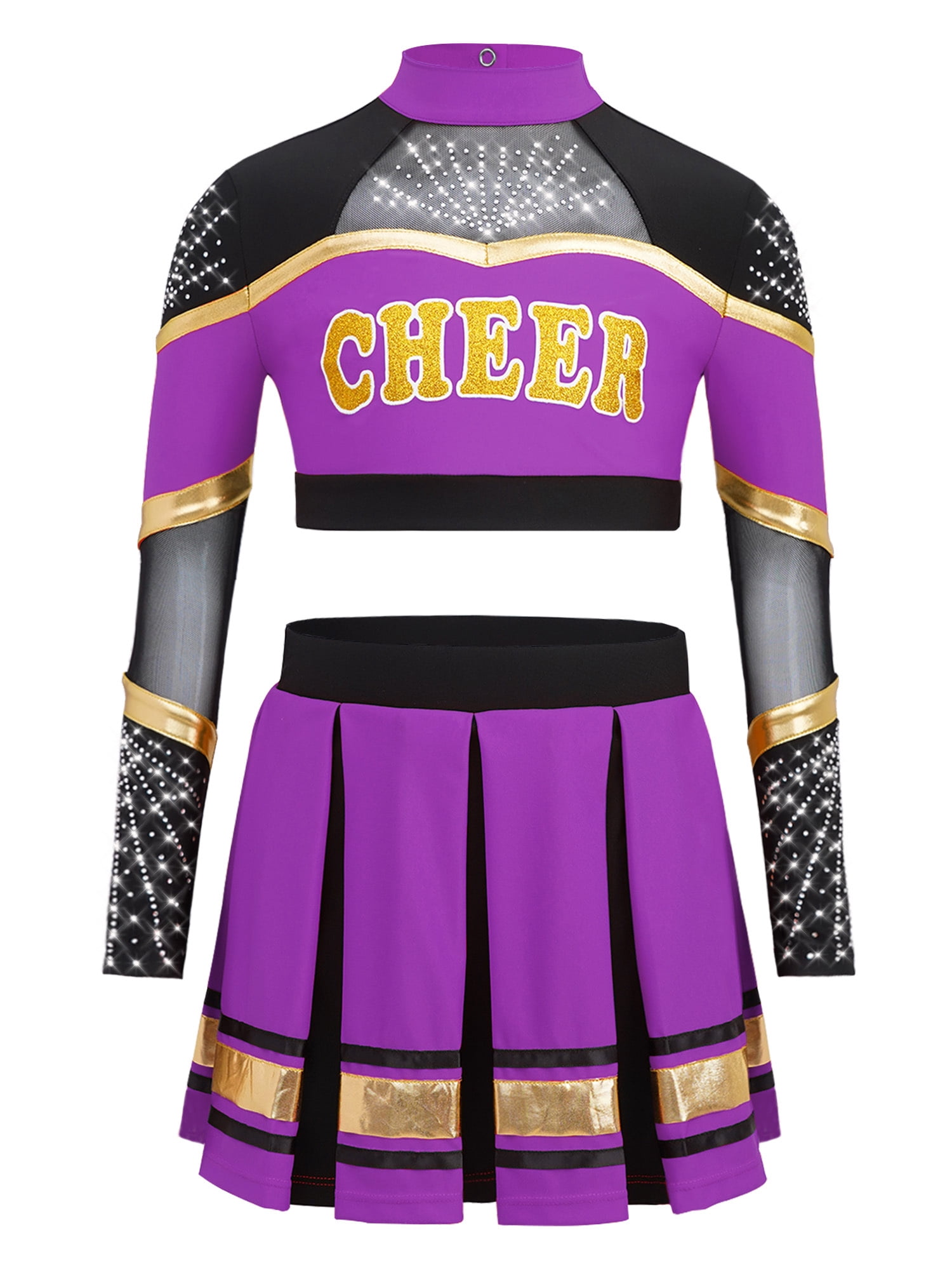 TiaoBug Kids Girls Cheer Leader Outfit Cheerleading Uniform Dance Dress ...