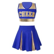 CHICTRY 2Pcs Girls Cheerleading Outfit Cropped Top with Skirt Set ...