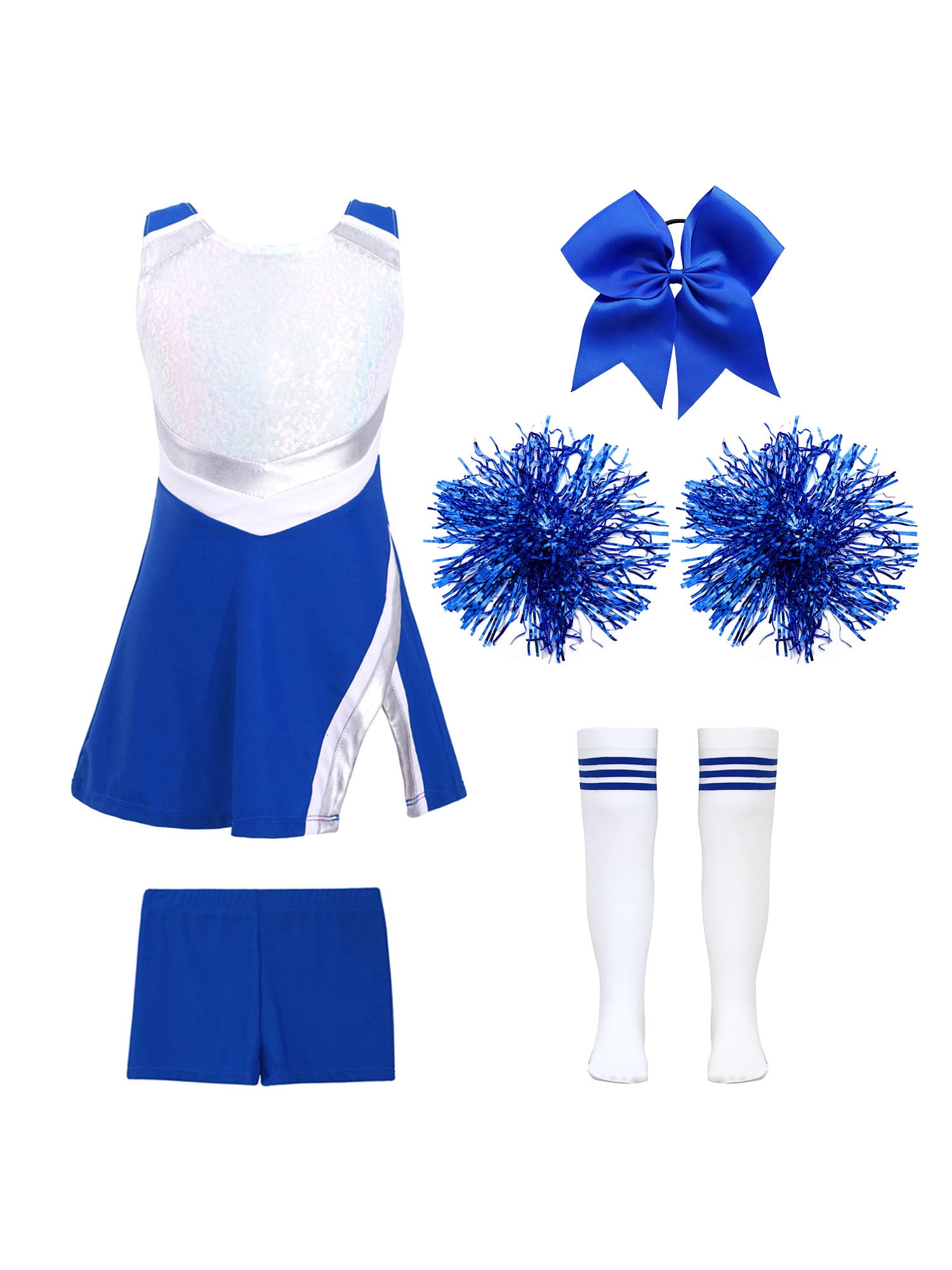 TiaoBug Kids Girls Cheer Leader Uniform Sports Games Cheerleading Dance ...