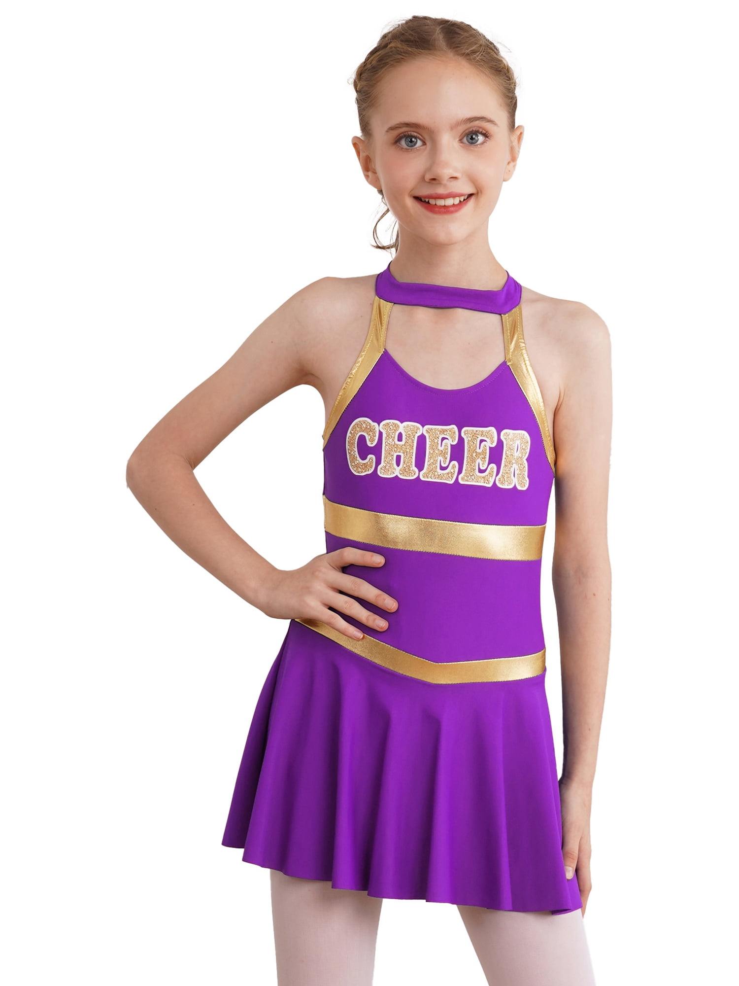 TiaoBug Kids Girls Cheerleading Dance Dress Halloween Cheer Leader ...