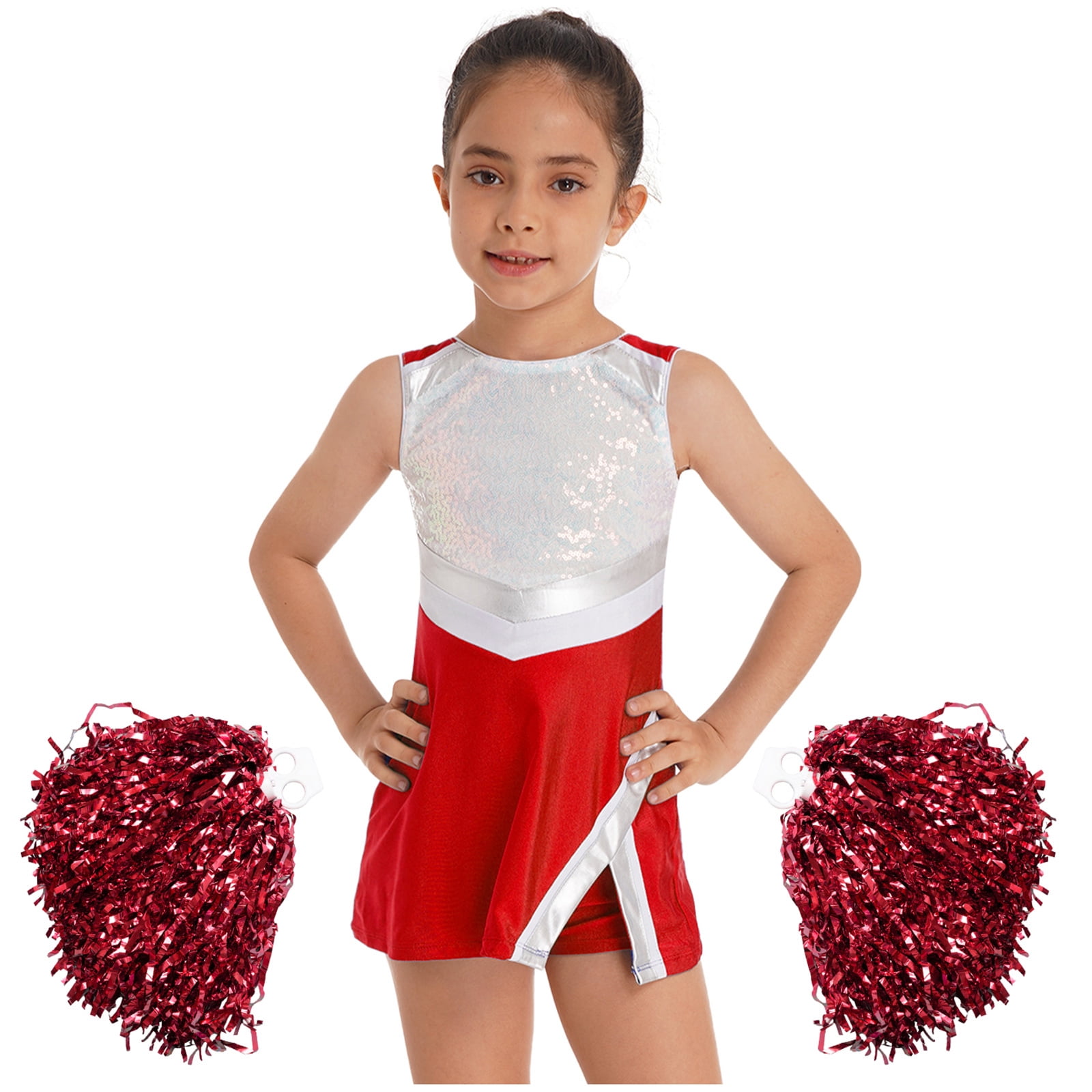 TiaoBug Kids Girls Cheerleading Uniform Halloween Cheer Leader Costume ...
